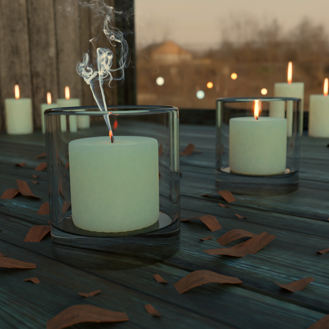 ArtStation - A realistic candle scene