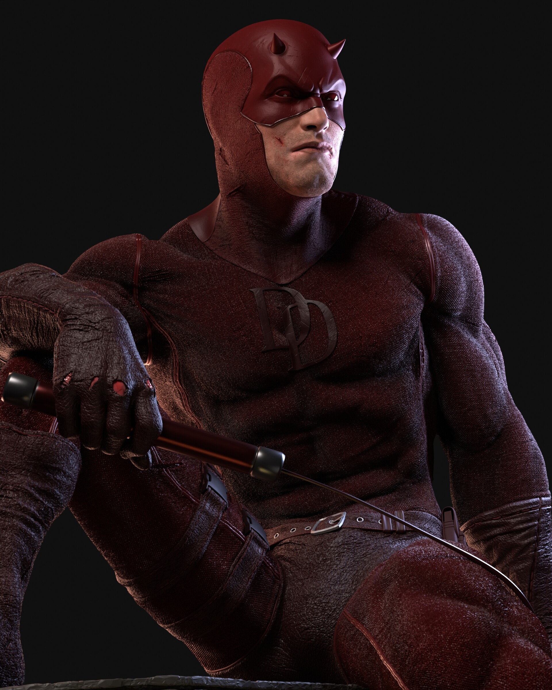 ArtStation - DareDevil Statue Fanart