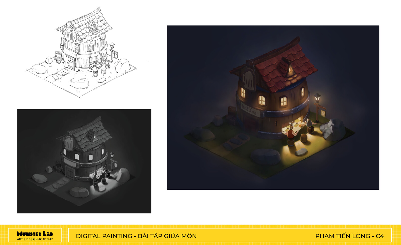 academy.monsterlab - “Haixom Tavern” - Digital Painting Basic Exercise ...