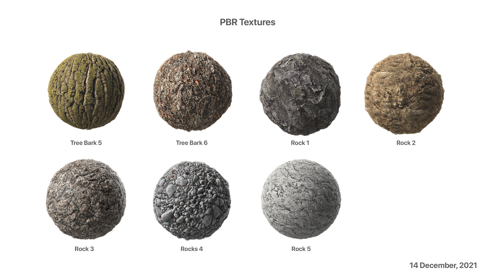 ArtStation - CC0 PBR Textures | Tree Bark 005,006, Rock 001-005 - Schwarz