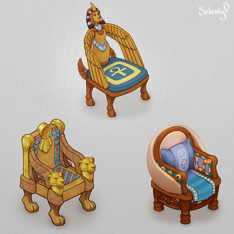 ArtStation - Egyptian thrones concept-art