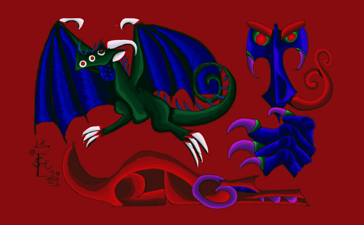 ArtStation - 3 little dragons