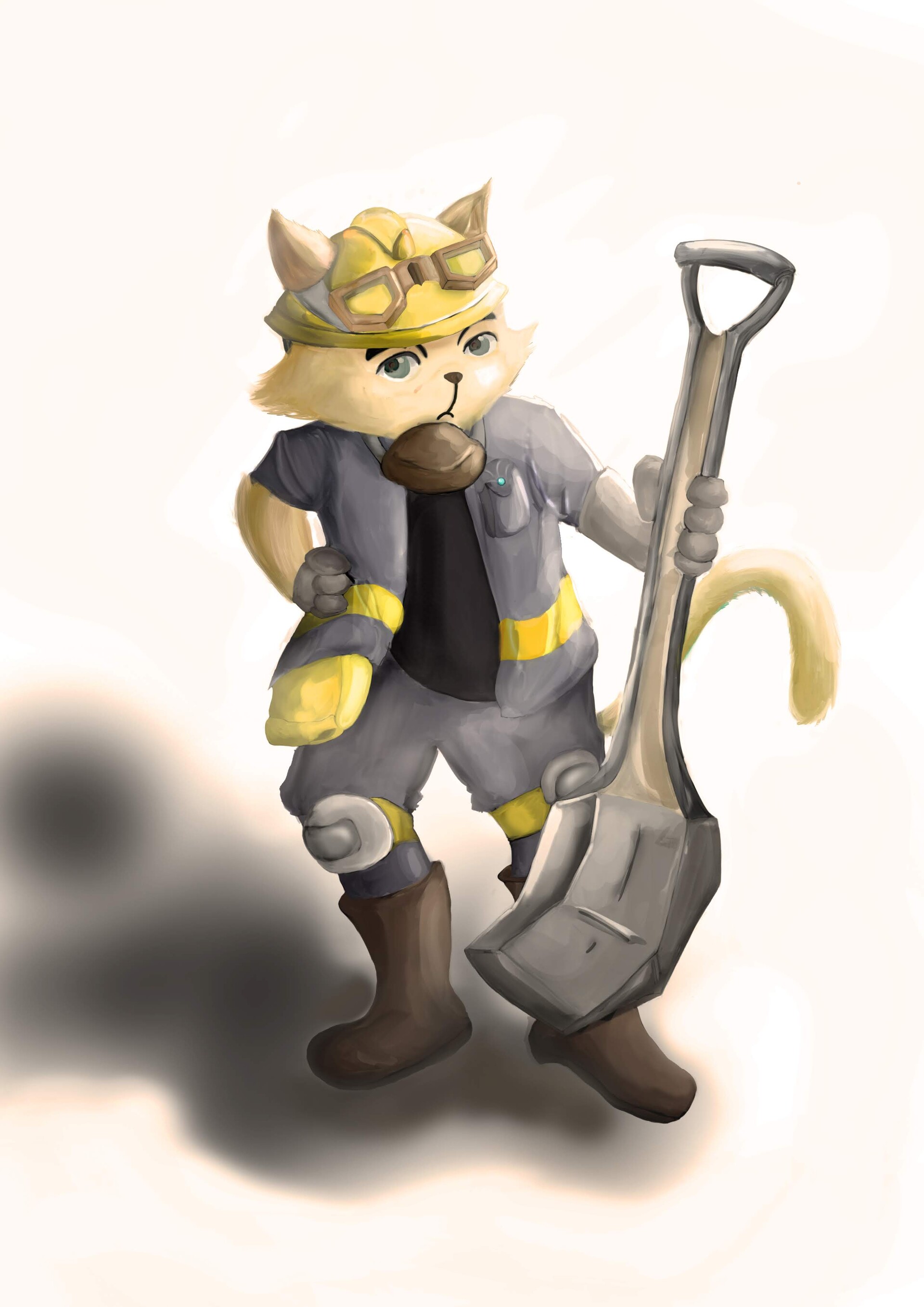 ArtStation - Construction worker companion cat