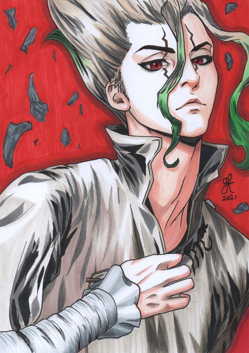 ArtStation - Copic Sketch: Senku Dr Stone Fanart