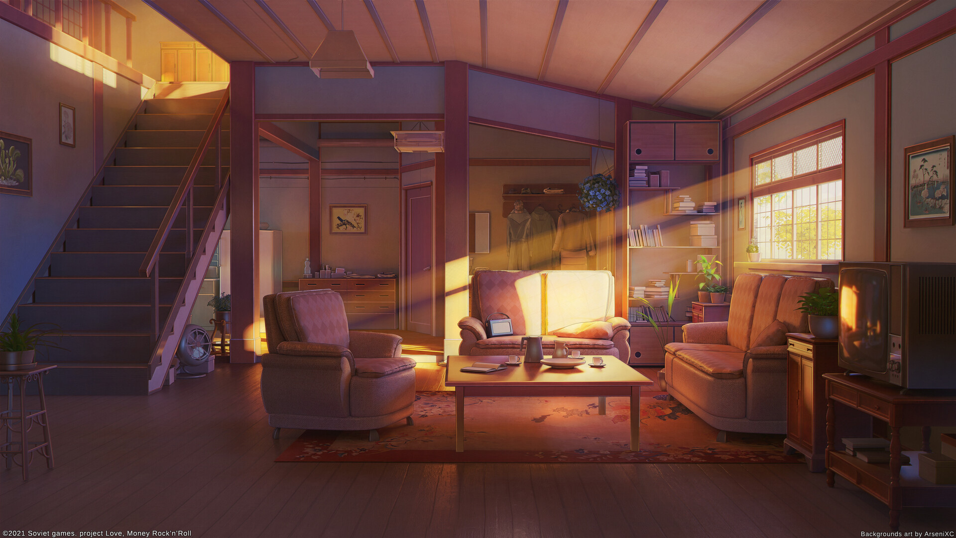 Arseniy Chebynkin - Himitsu house interior sunset version