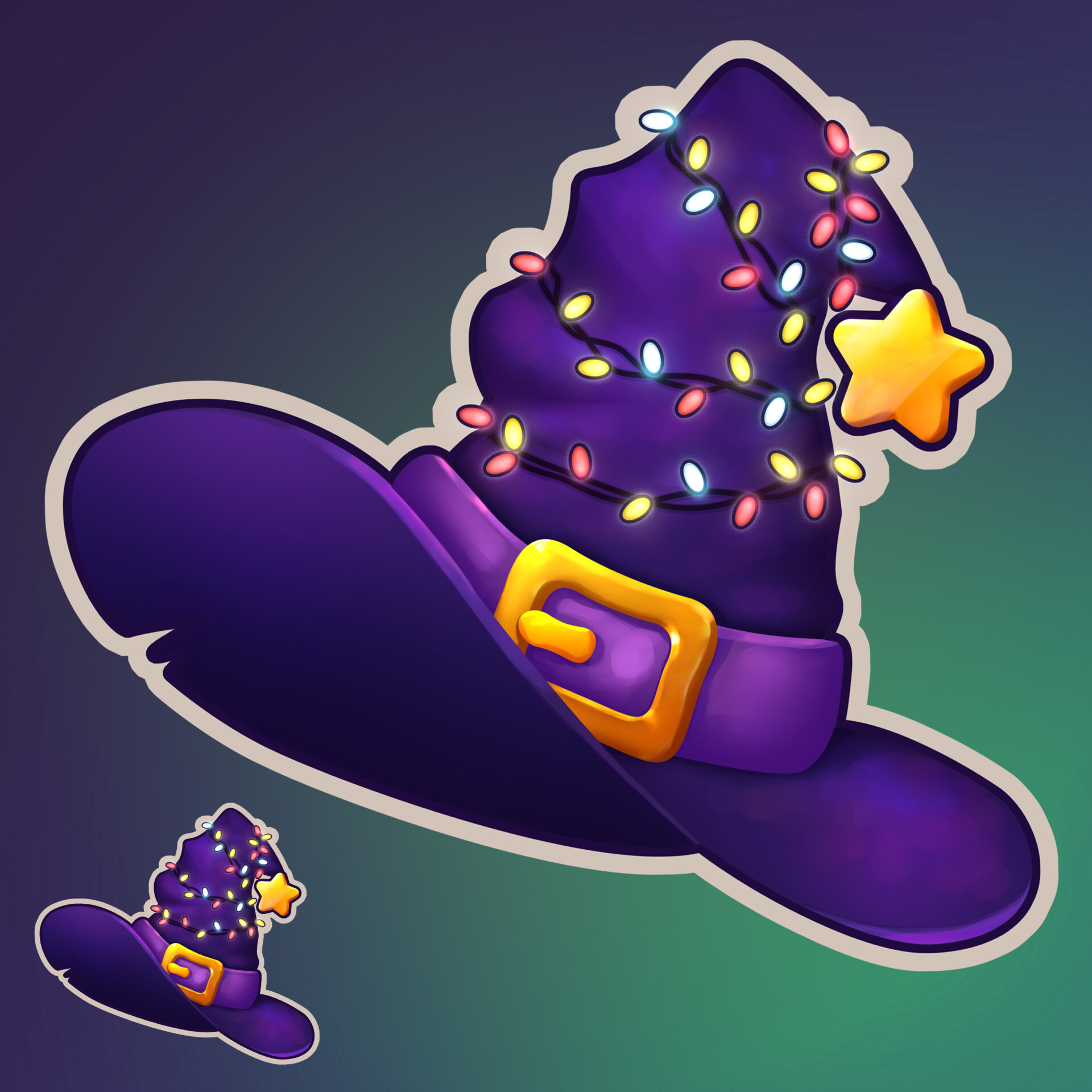 ArtStation - Xmas Witch Hat Icon