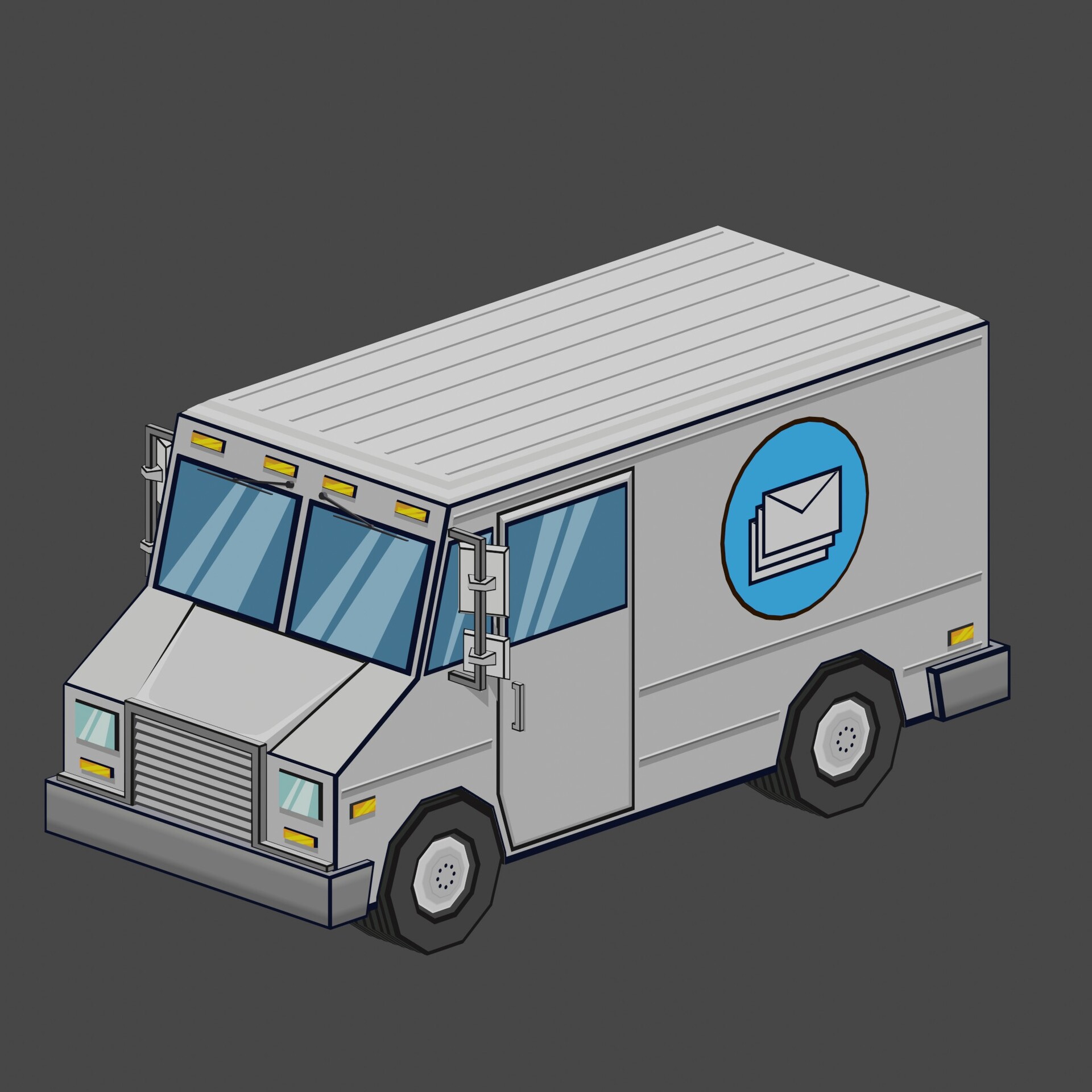 ArtStation - Lowpoly Mail delivery vehicle