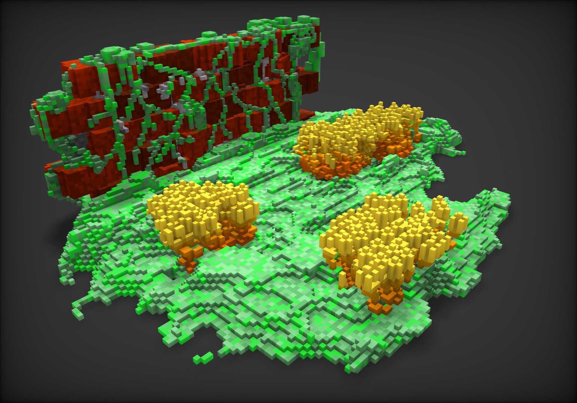 ArtStation - Broken wall with vines