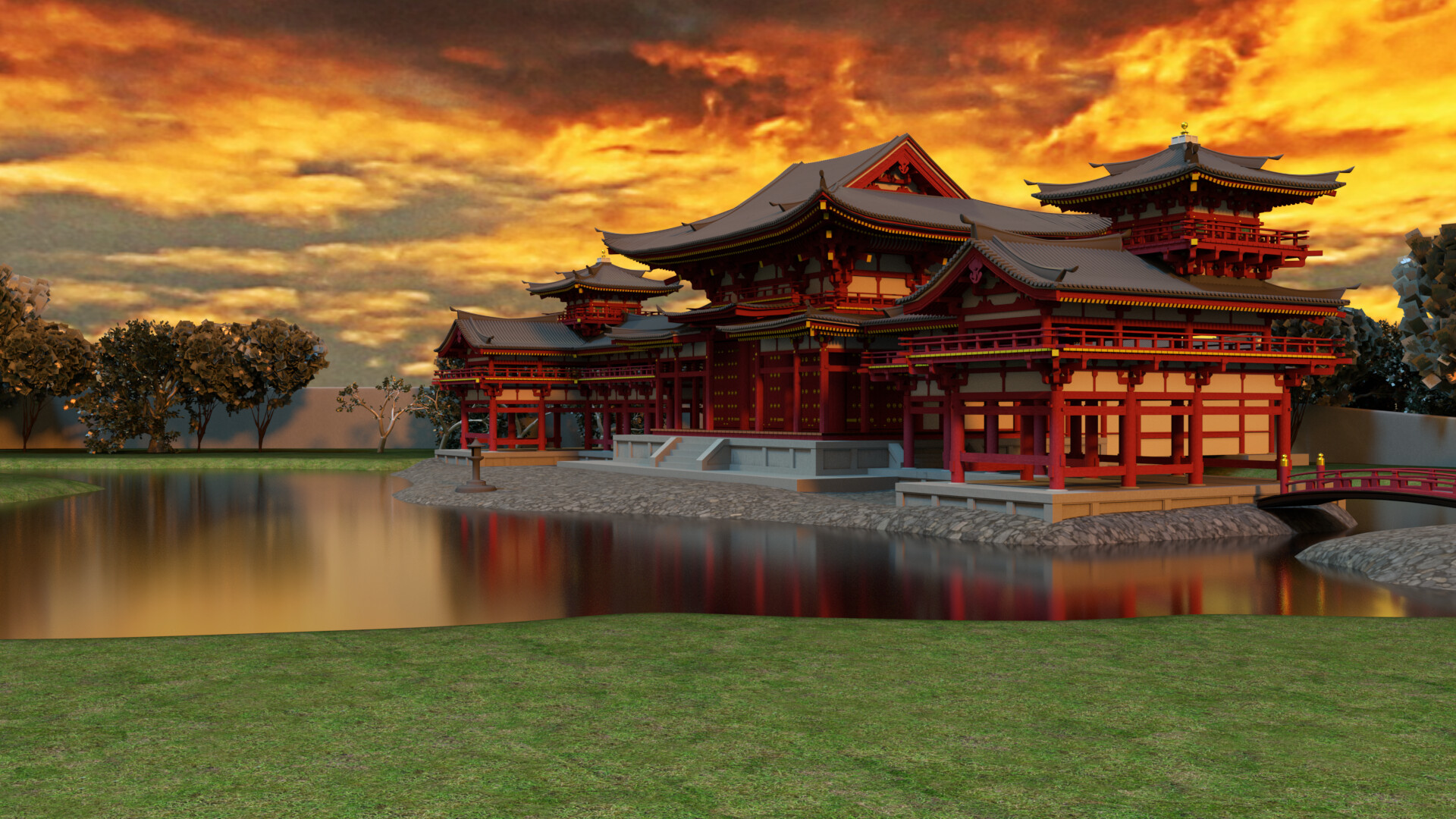 ArtStation - The Byodo-In Temple
