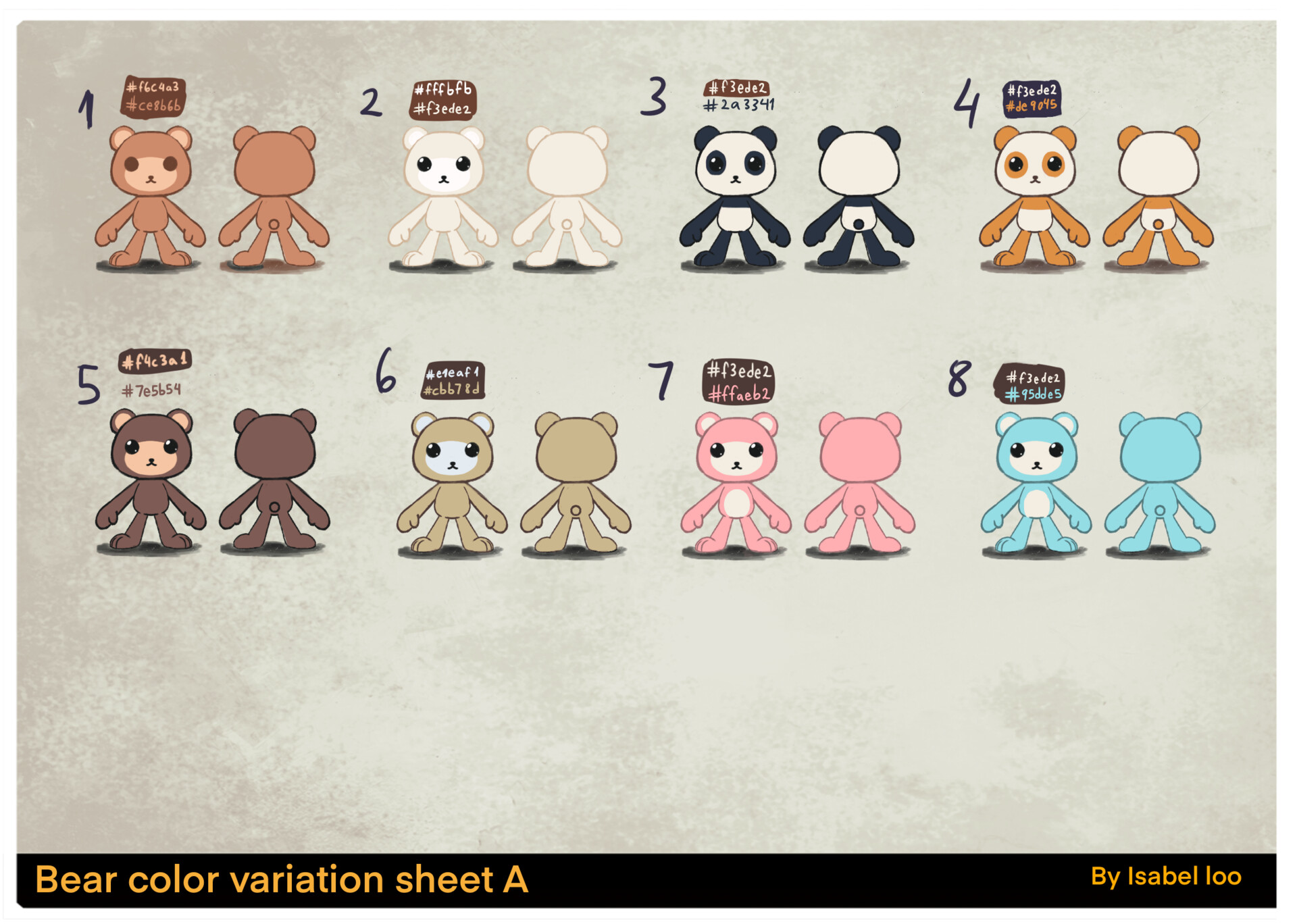 ArtStation - Bear Color character sheet