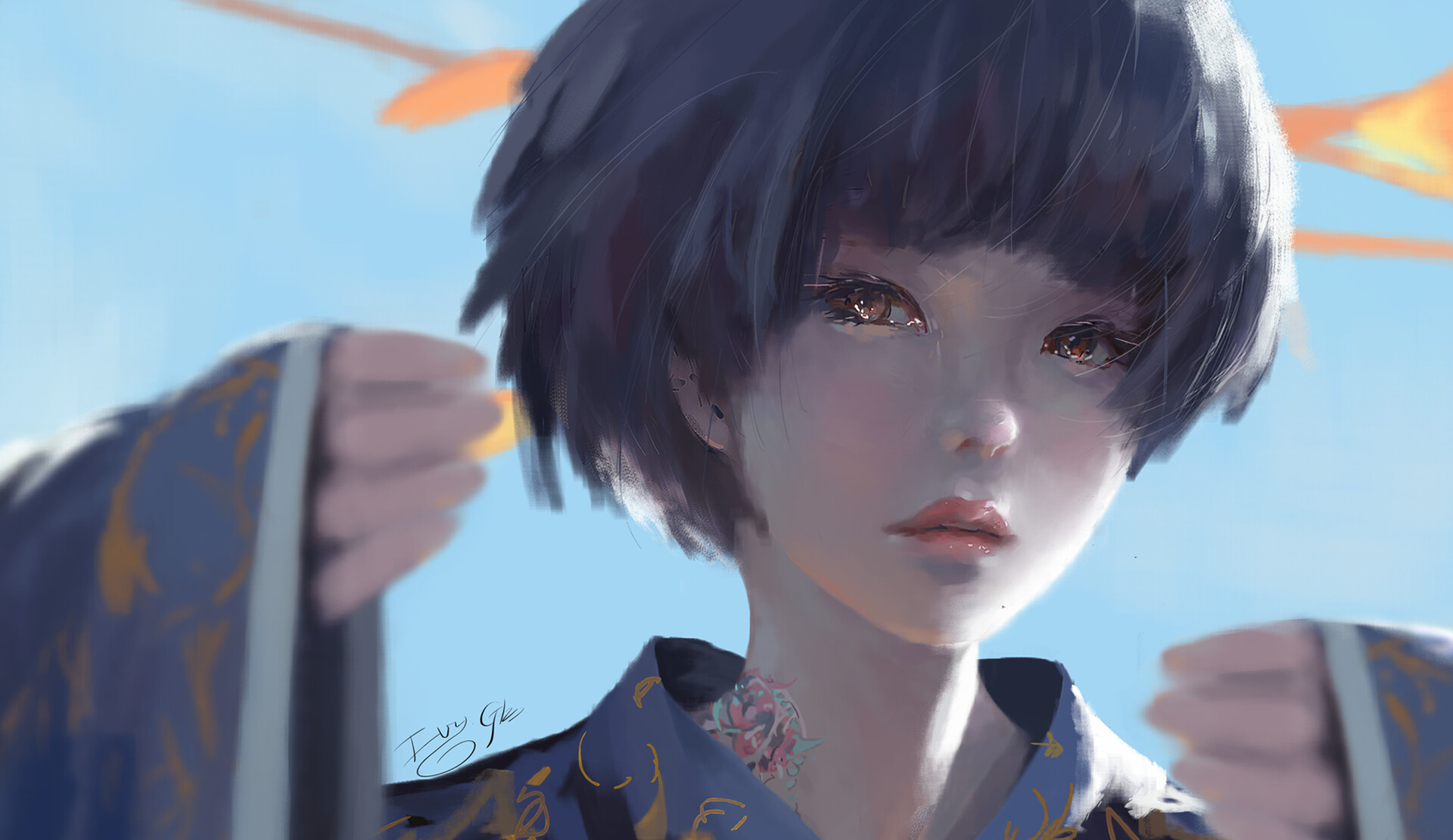 ArtStation - Wlop study Jade from Ghostblade