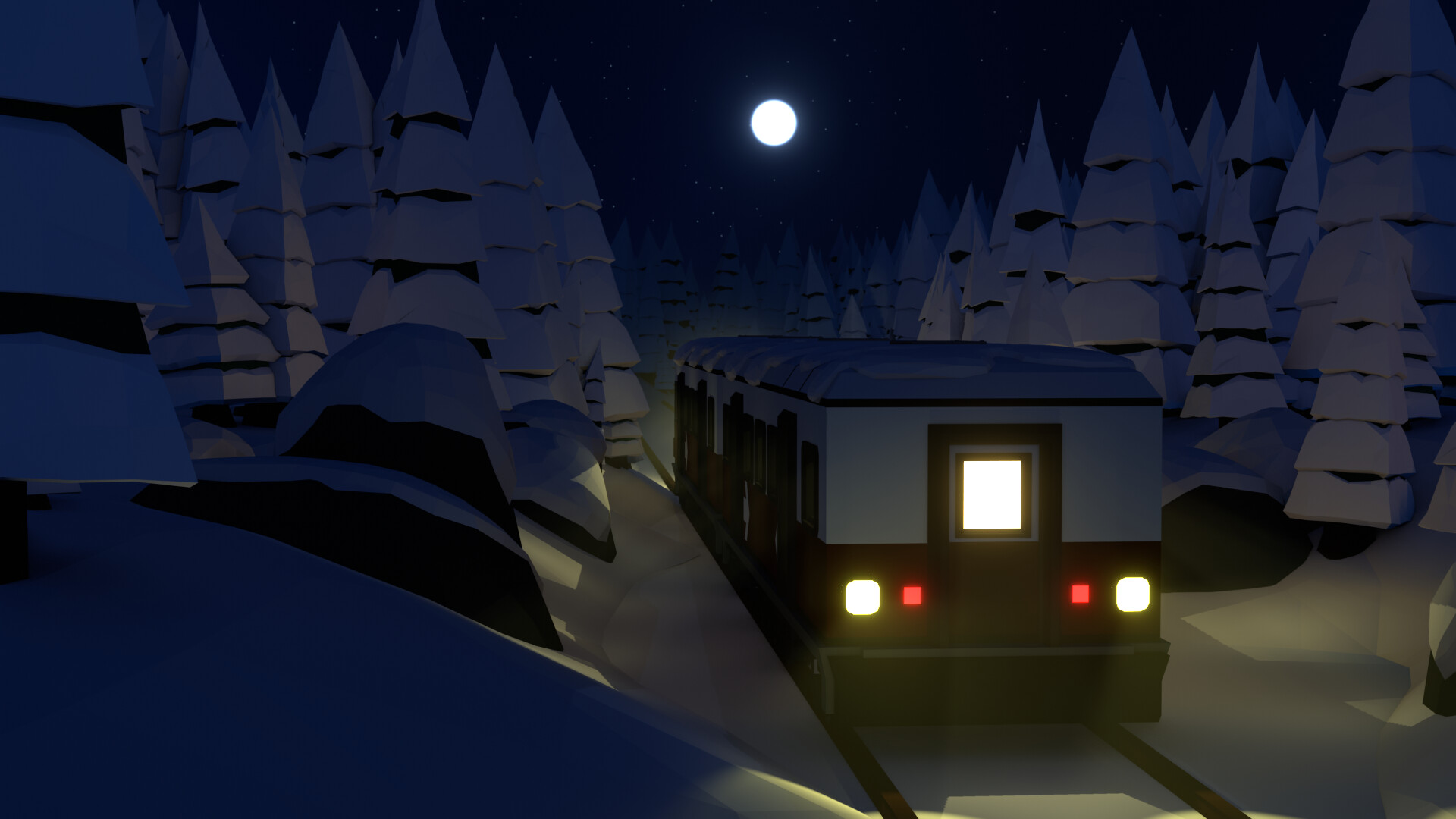 ArtStation - Snowy Train guided by Stars