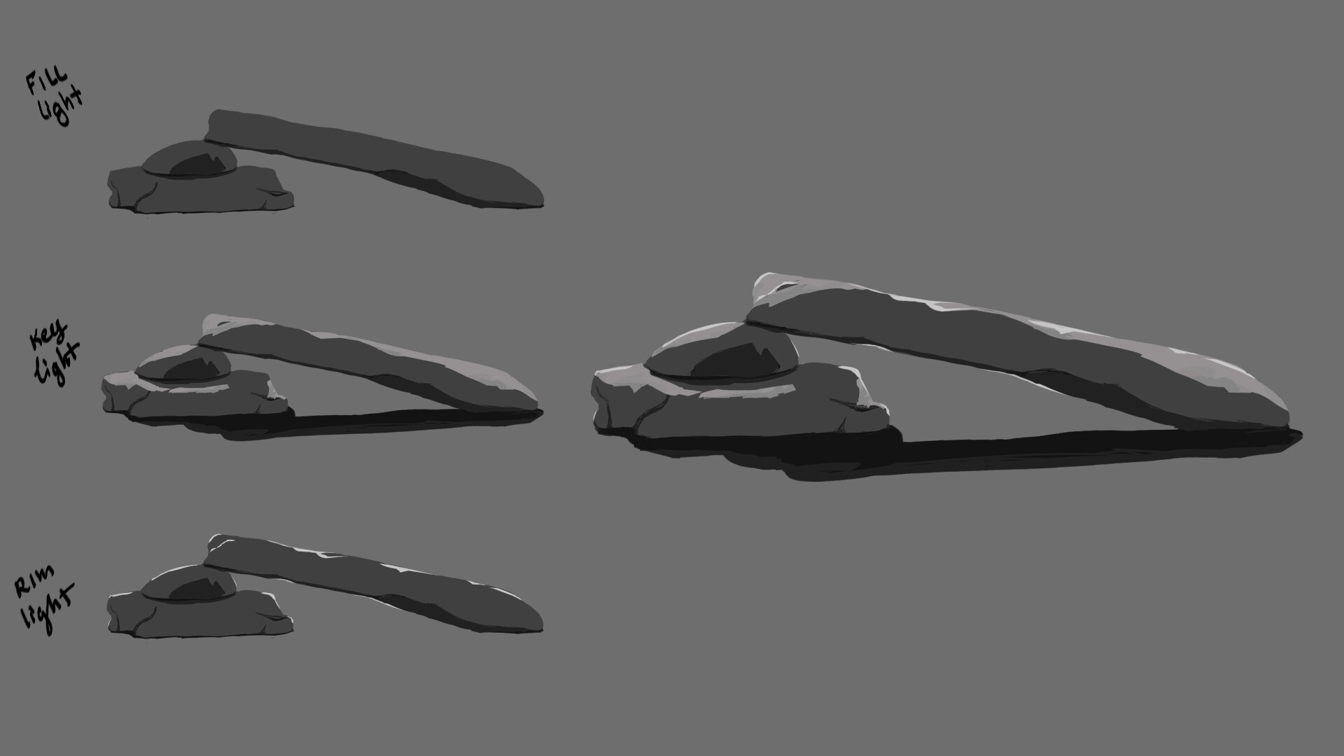 ArtStation - Lighting on rocks