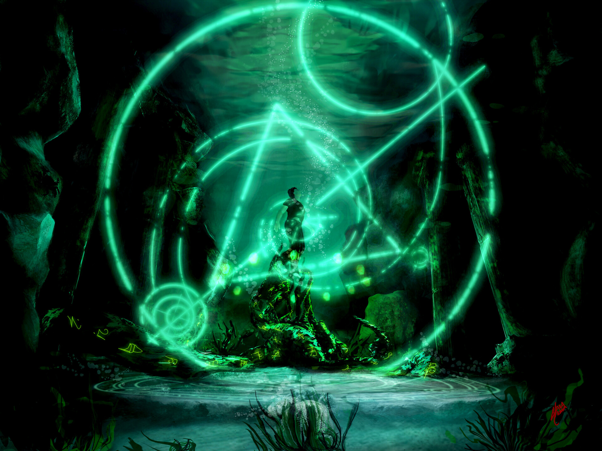 ArtStation - "Trapped Underwater" Old Gods Scene.