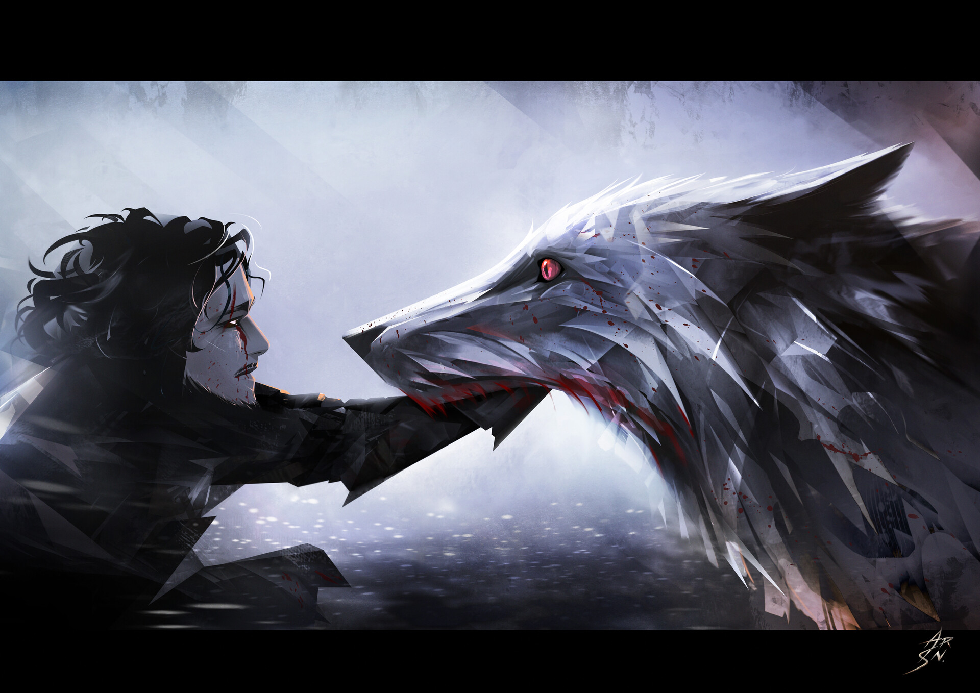 ArtStation - Jon Snow & Ghost