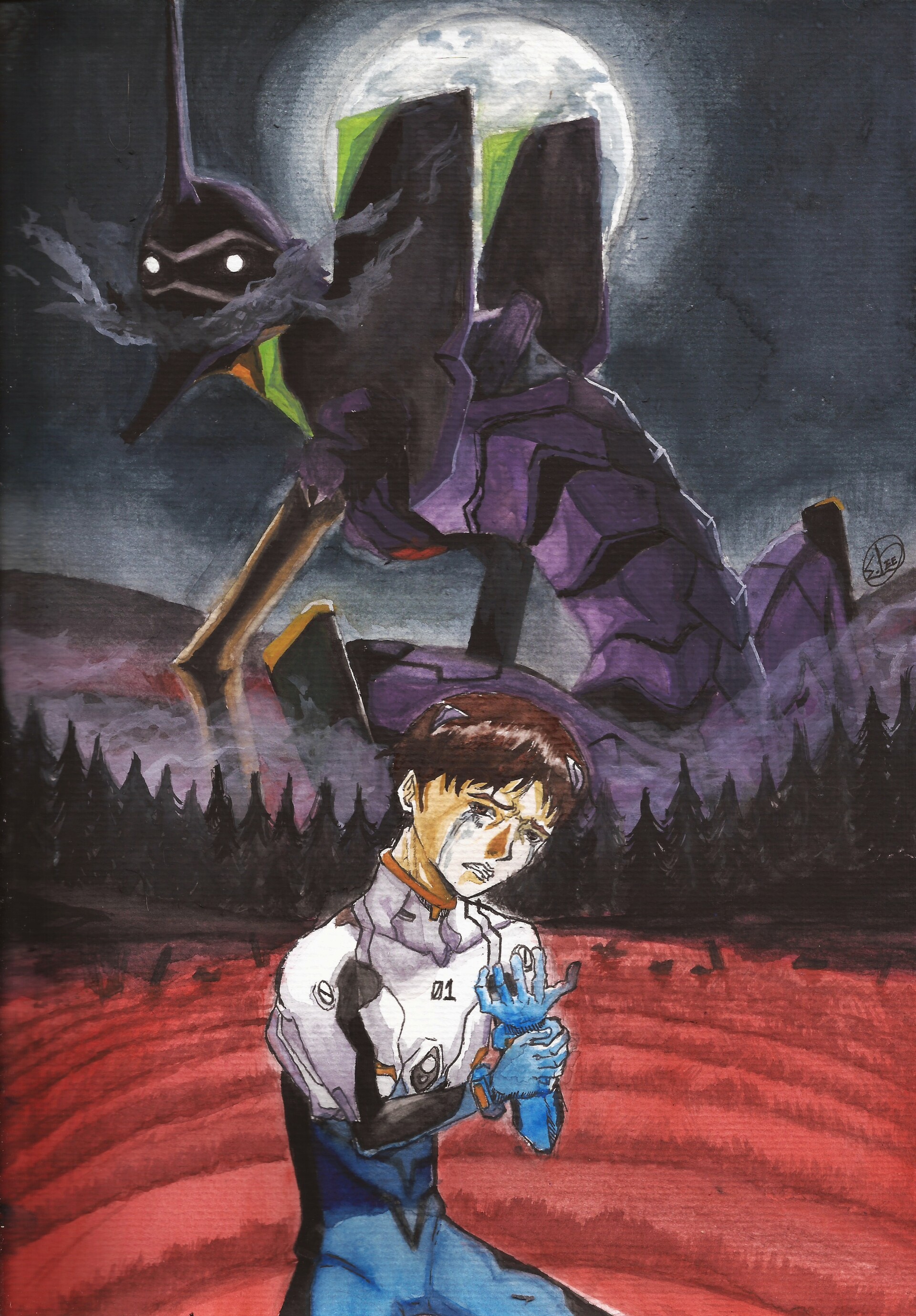 ArtStation - Shinji and Eva 01