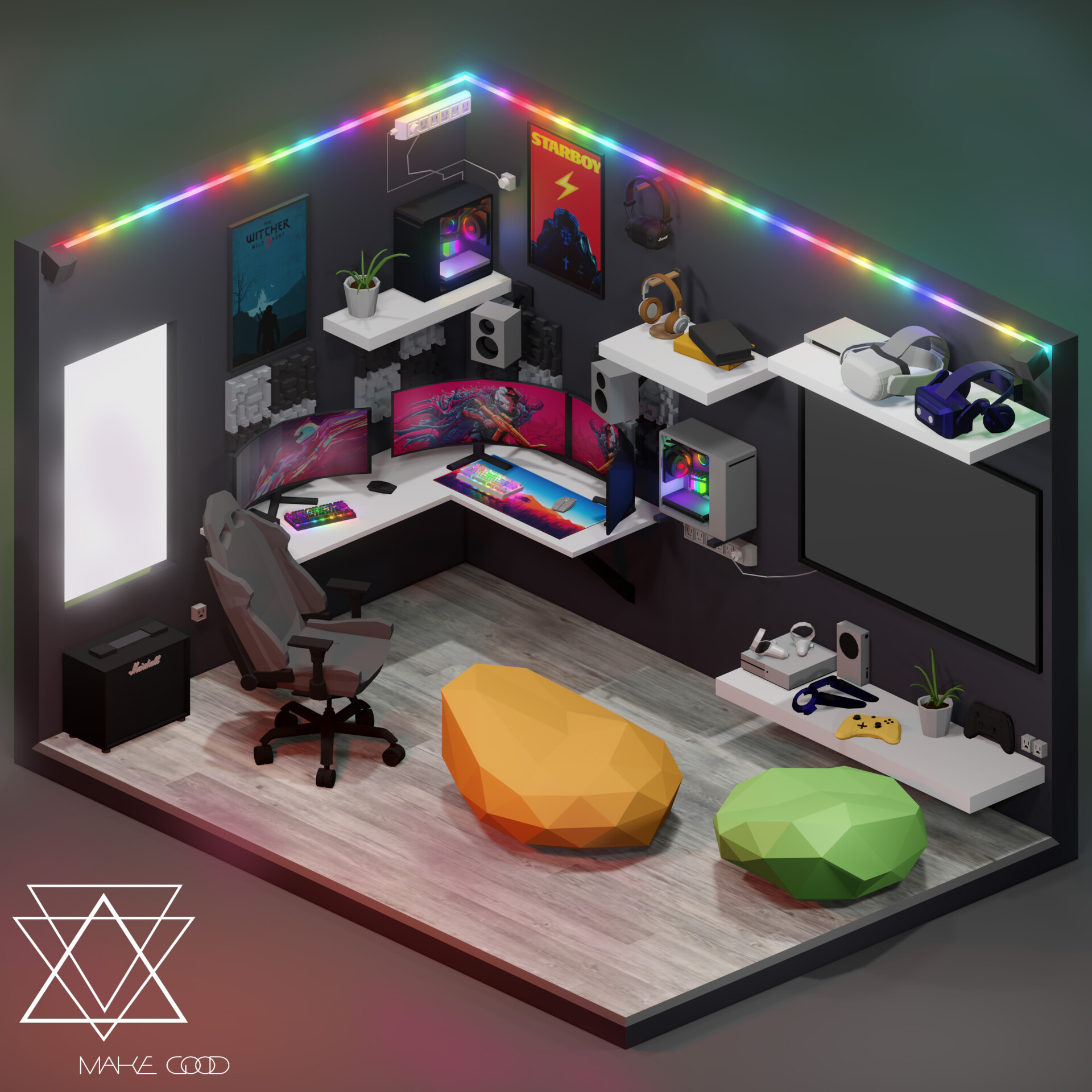 ArtStation - Gamer Room 1th Variation