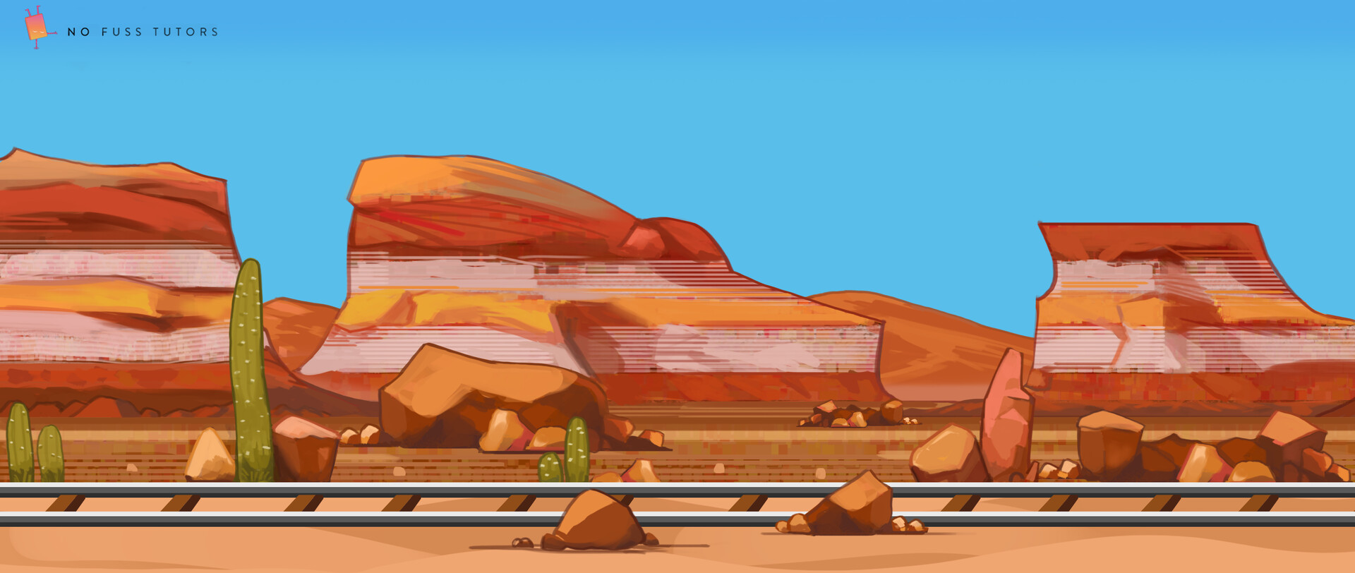 ArtStation - Train Rush Mini Game: Mesa Background