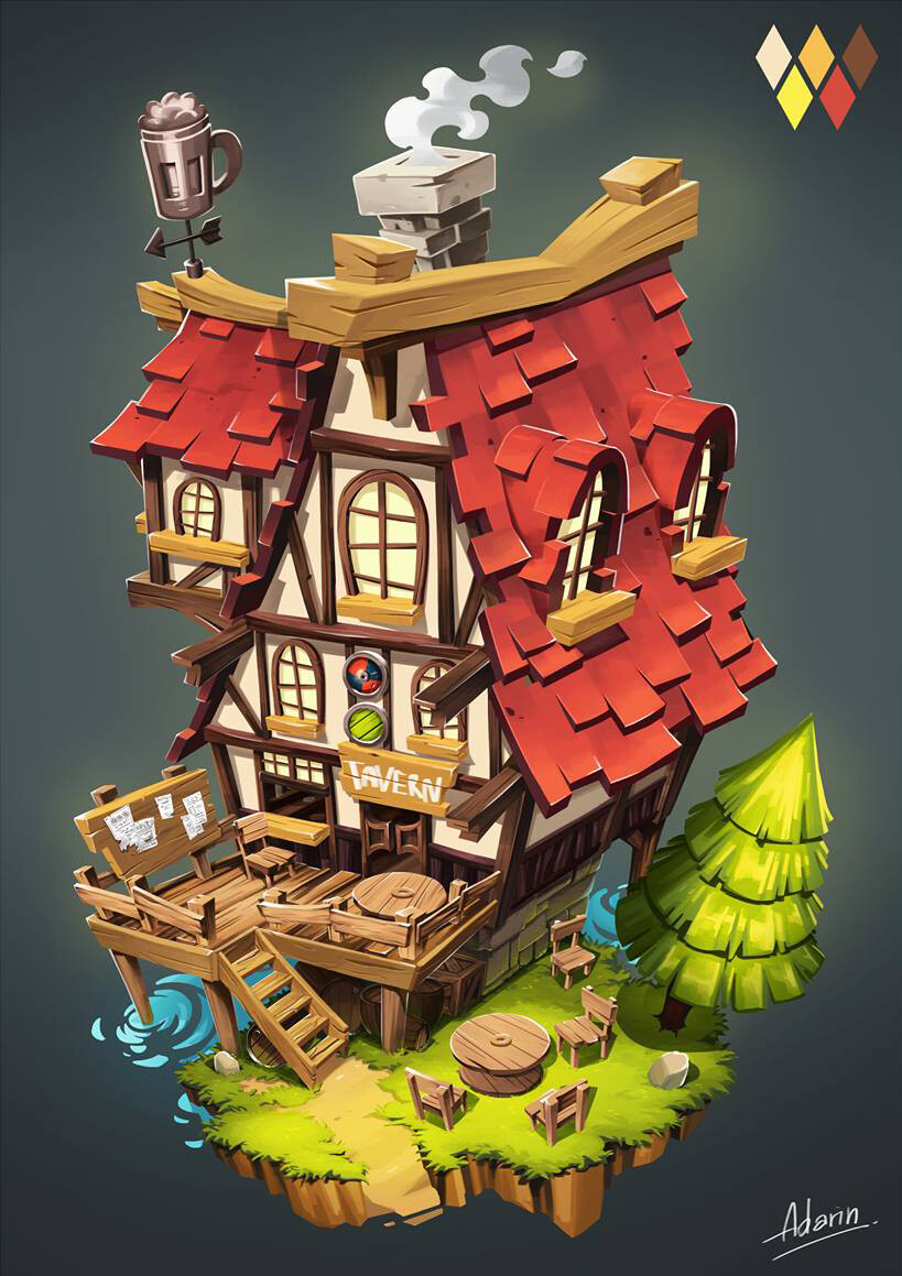 ArtStation - Practise Environment Design : Stylized Shape