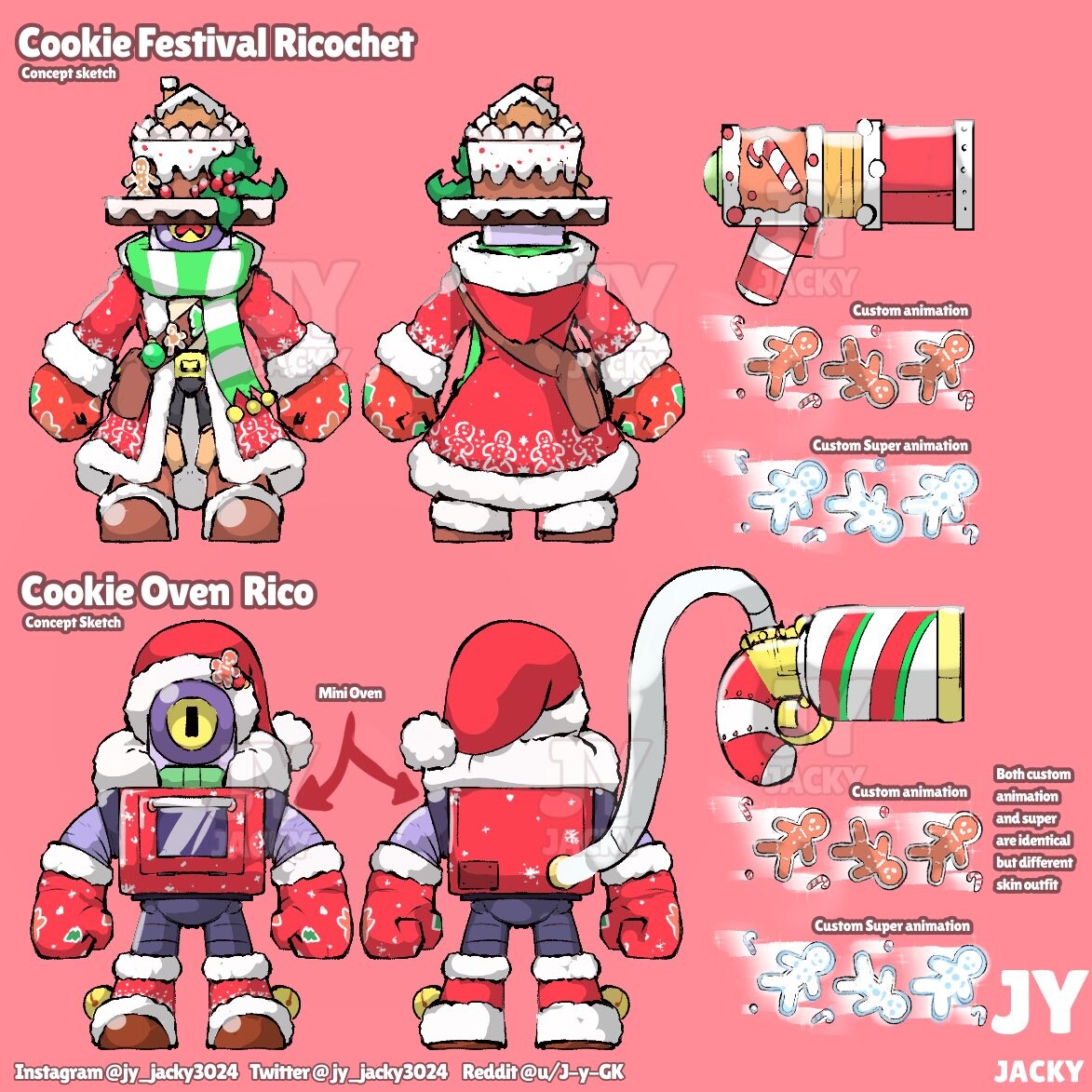 Jacky Yang - brawl stars Cookie Festival Ricochet & Cookie Oven Rico :3