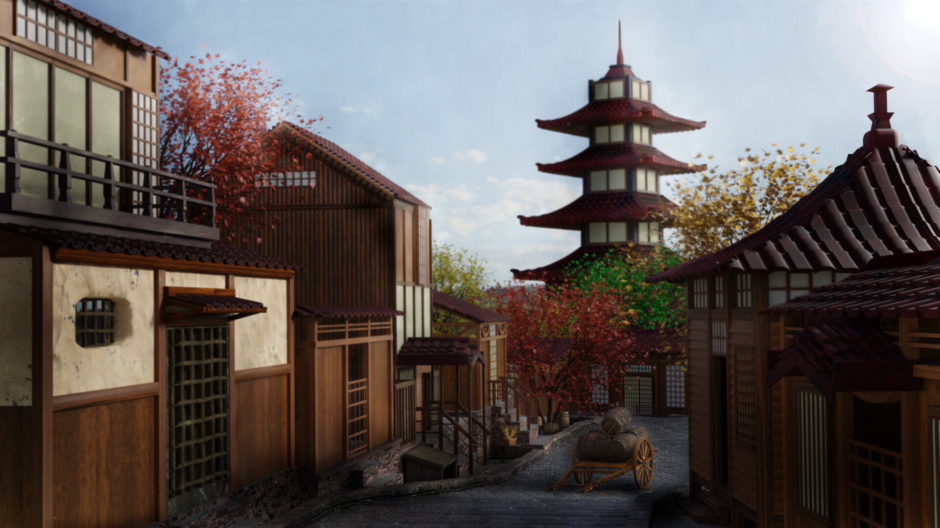 ArtStation - Old japanese street