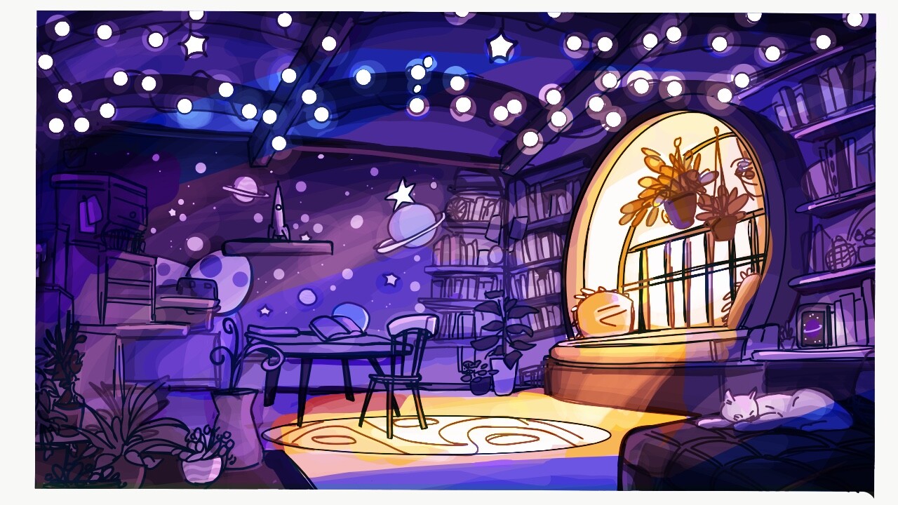 ArtStation - Space room illustration