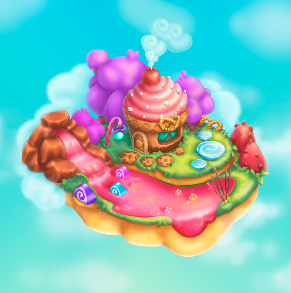 ArtStation - Sweet island. Isometry