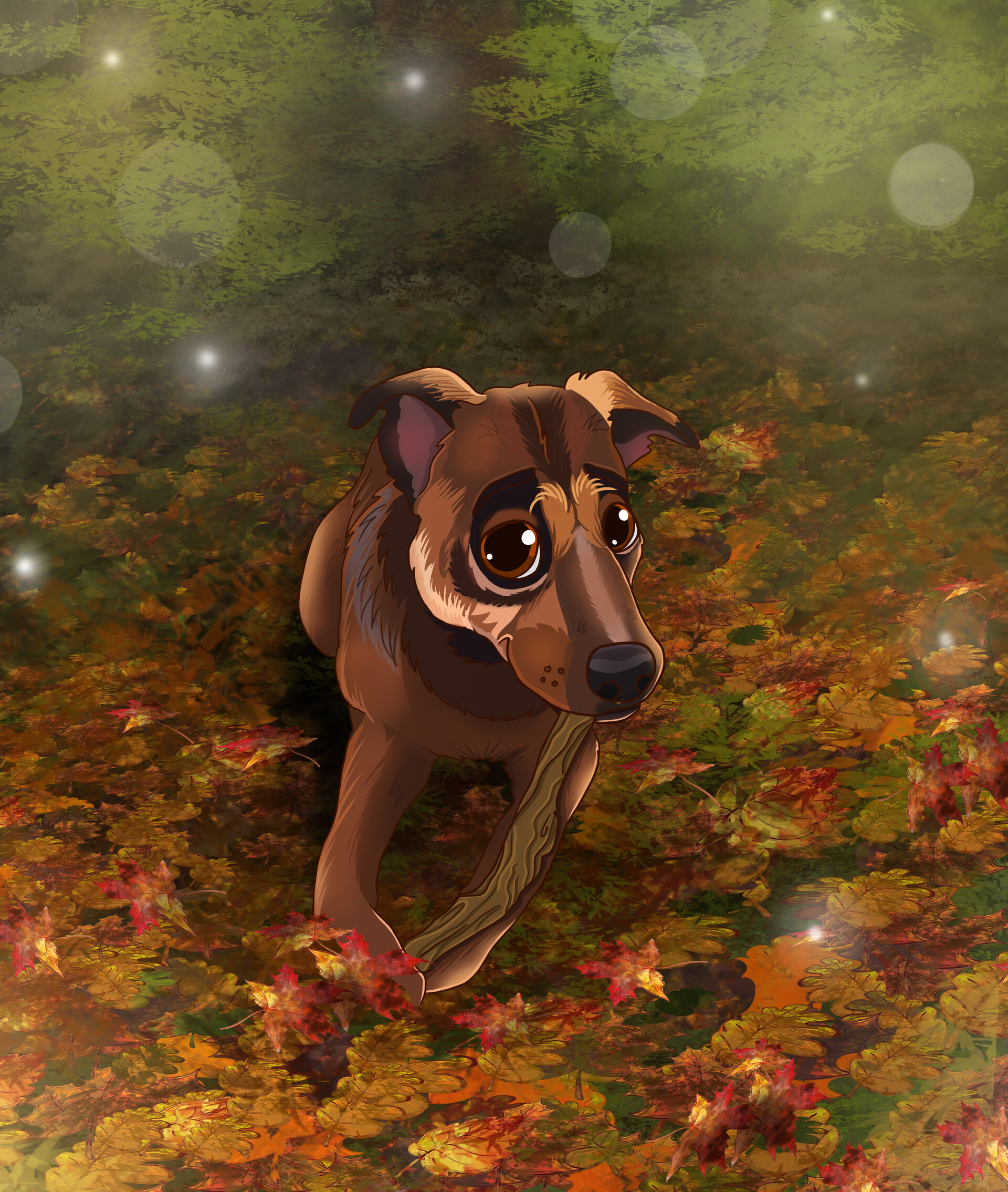ArtStation - Autumn dog