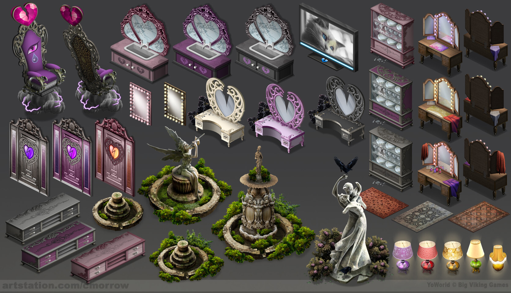 ArtStation - YoWorld Decor Items (Sad Valentines Theme)