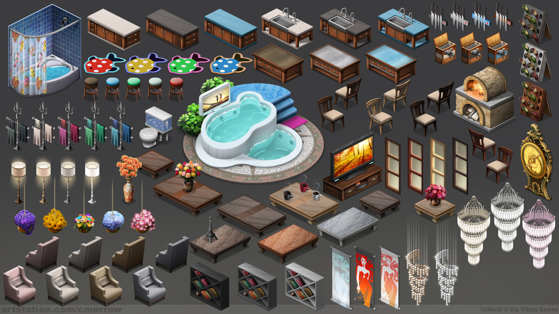 ArtStation - YoWorld Decor Items (Contemporary Theme)