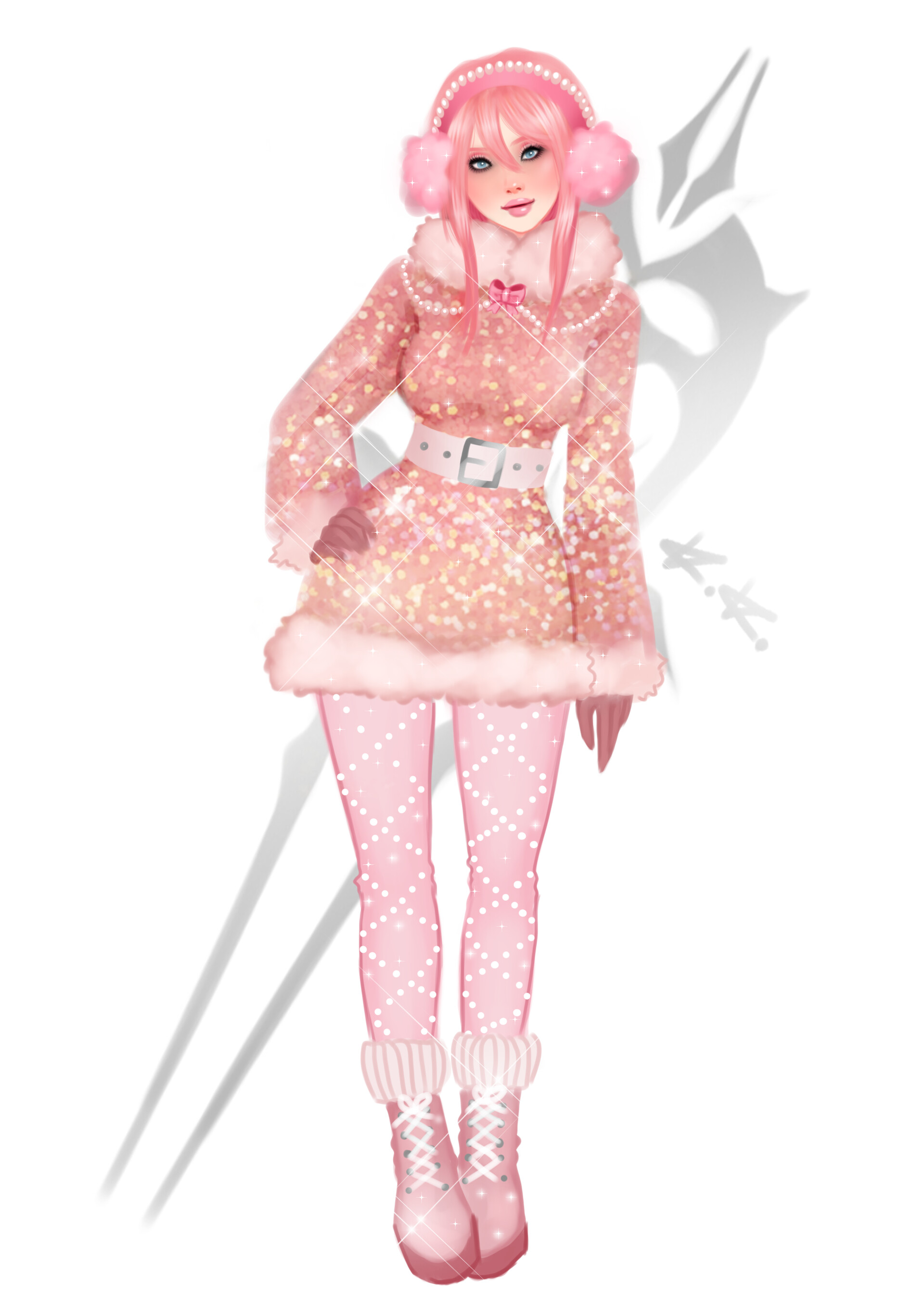 ArtStation - Kawaii Pink Snow Girl