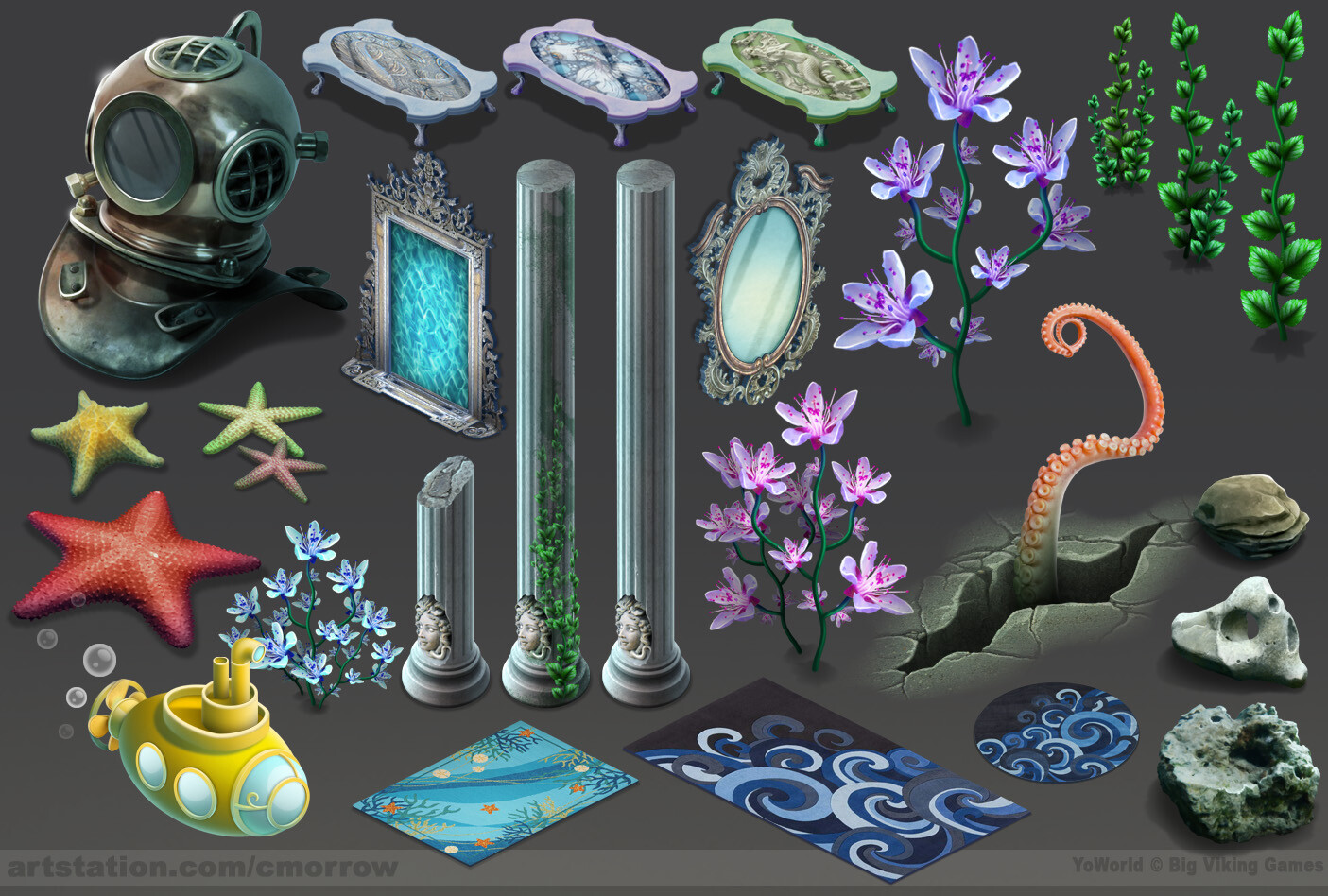 ArtStation - YoWorld Decor Items (Underwater Theme)