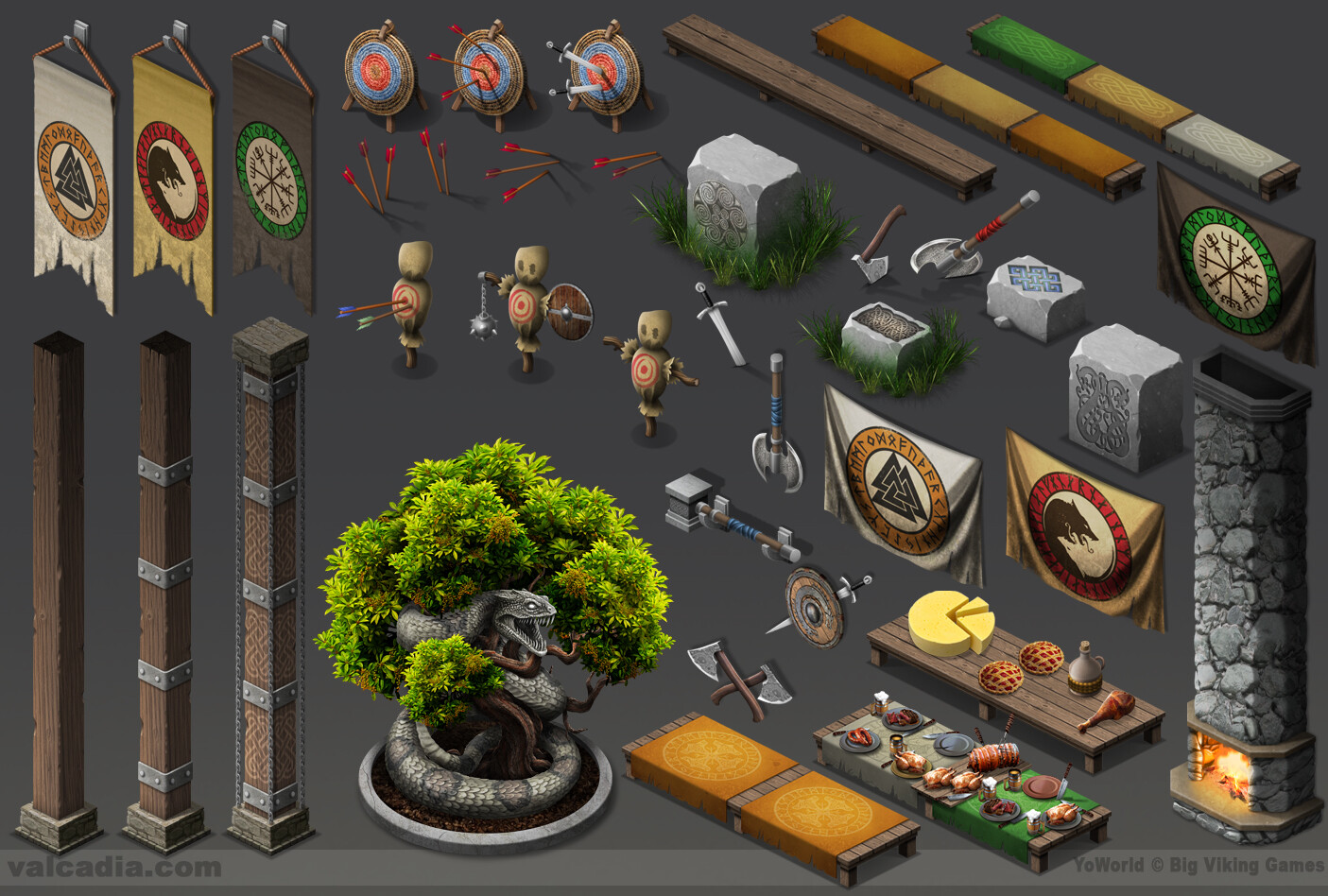 ArtStation - YoWorld Decor Items (Viking Theme)