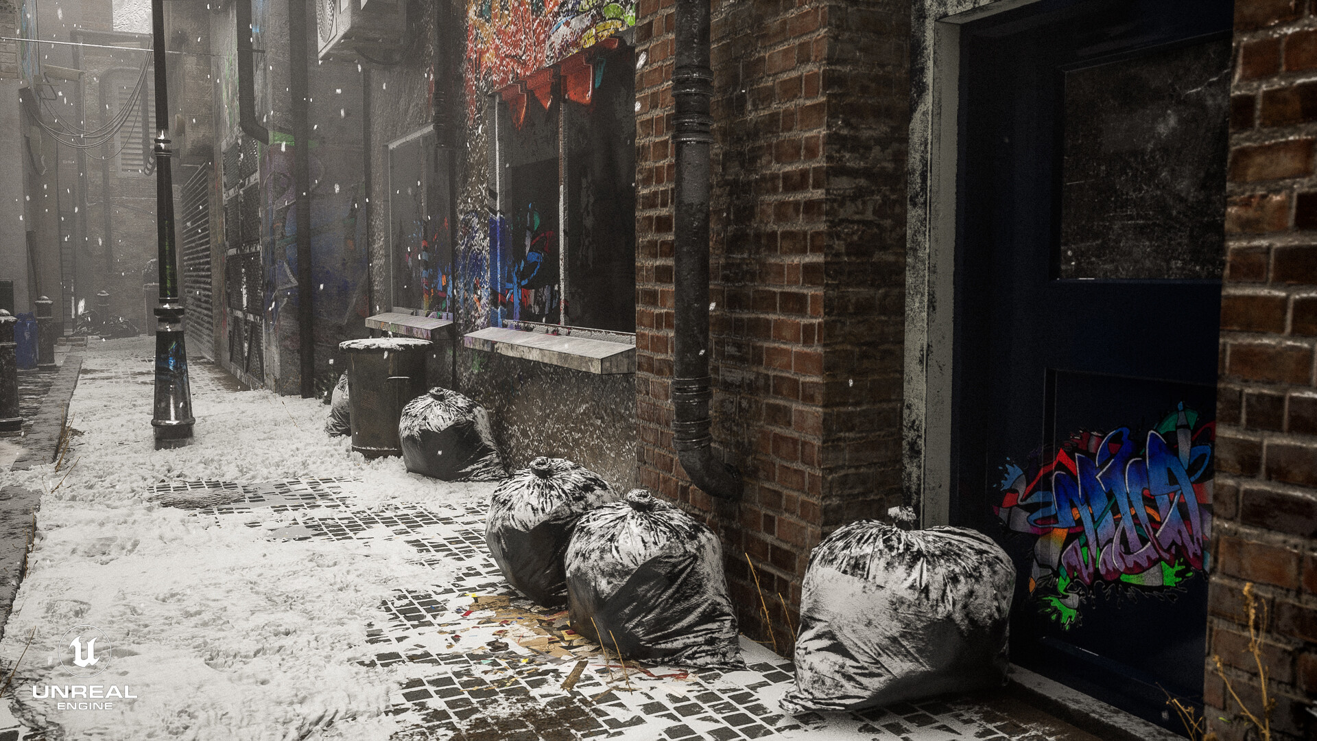 ArtStation - Winter Alleyway Enviroment