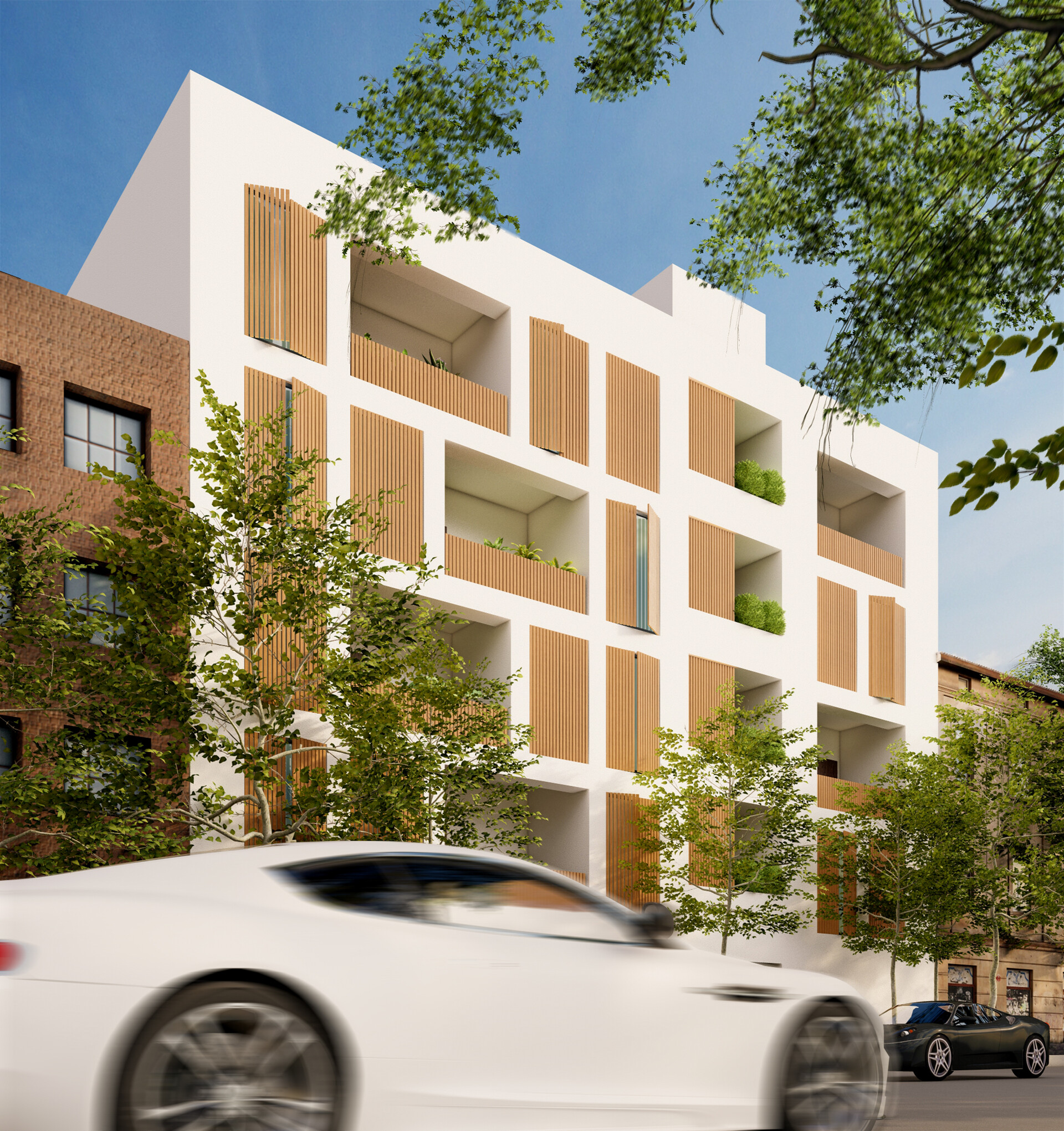 ArtStation - Wooden Windows Facade