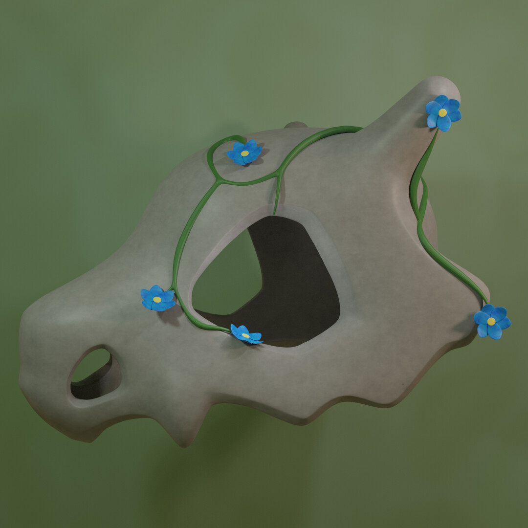 ArtStation - Different sides of a Cubone skull