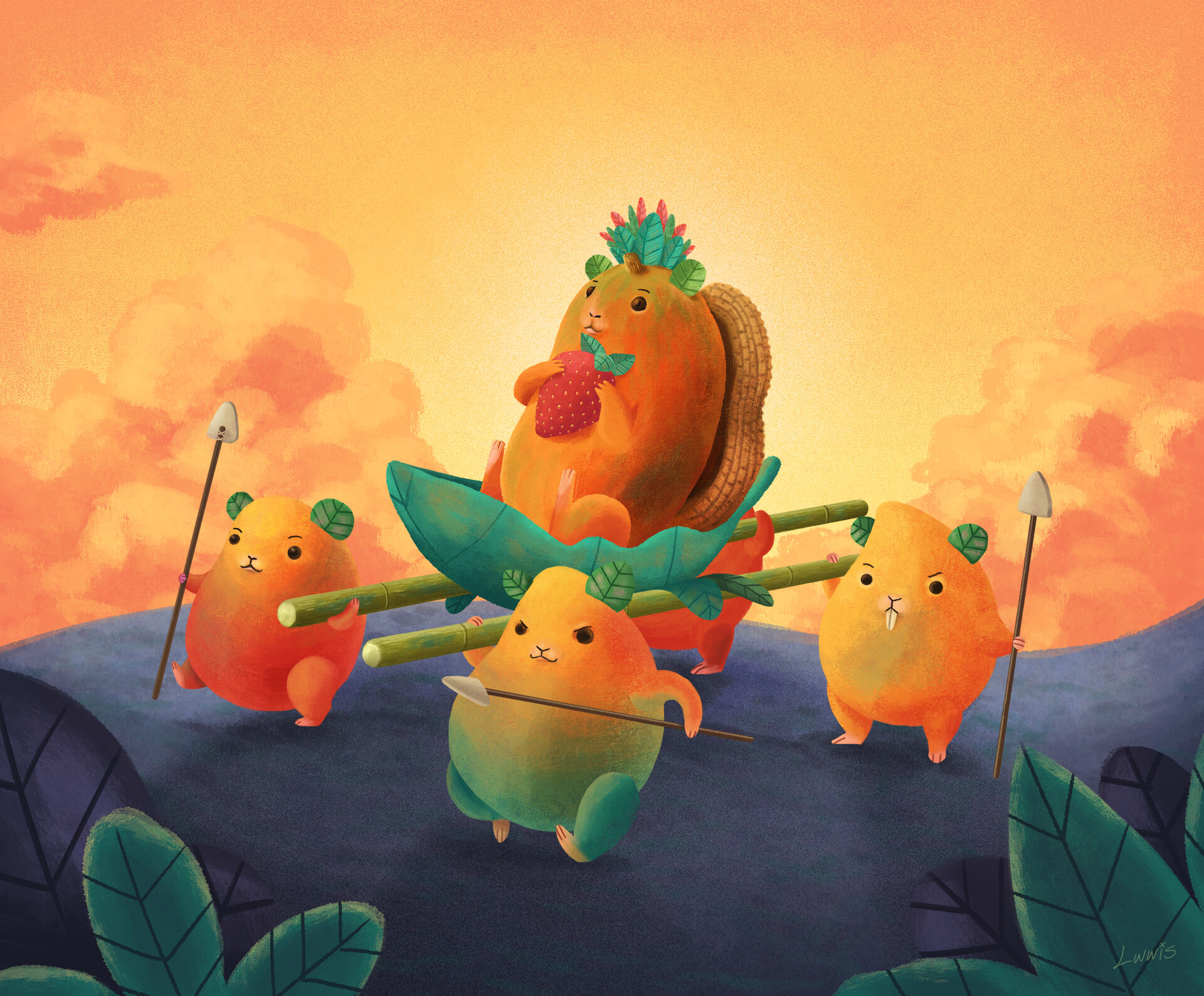 ArtStation - Papaya cobaya and her mango soldiers