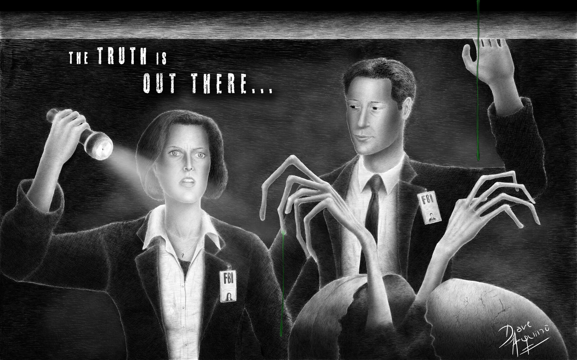 ArtStation - Pencil Drawing (Digital) - Key Art - X-Files