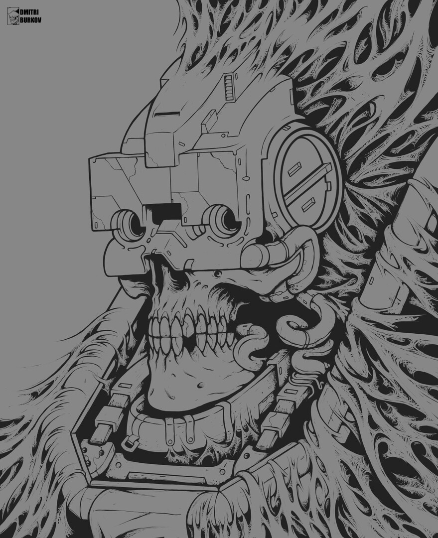 ArtStation - Cyber skull №8