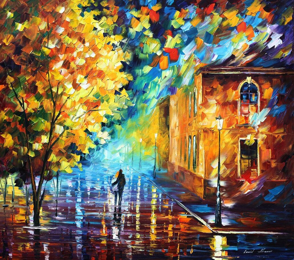 ArtStation - ROMANTIC STROLL — oil painting on canvas