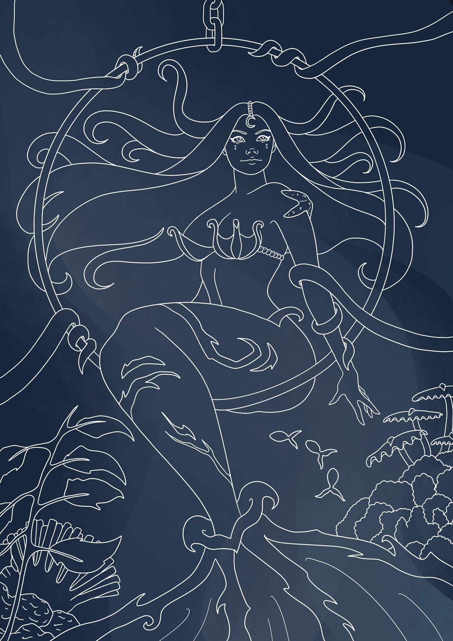 ArtStation - Line art Mermaid