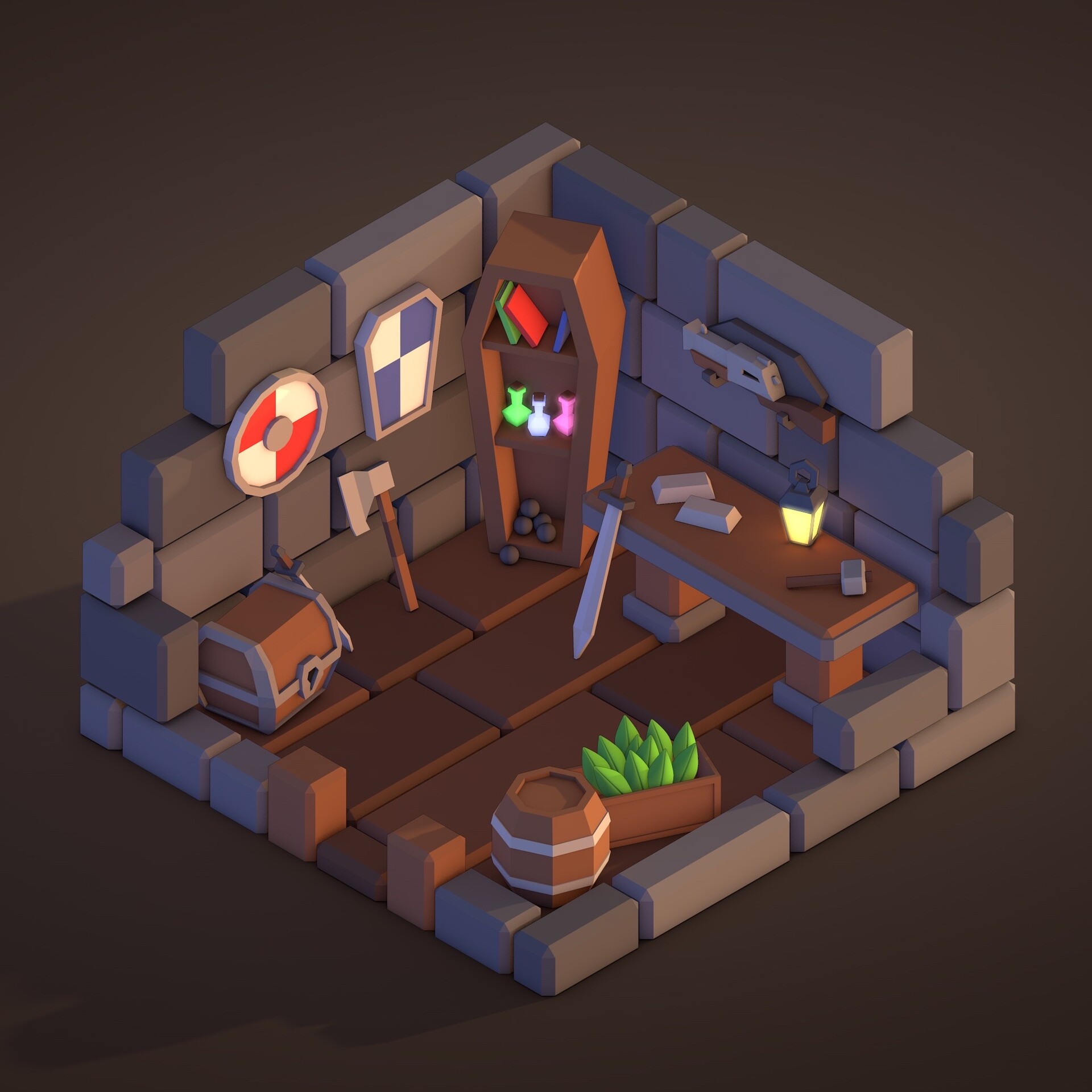 ArtStation - Fantasy Armory Lowpoly