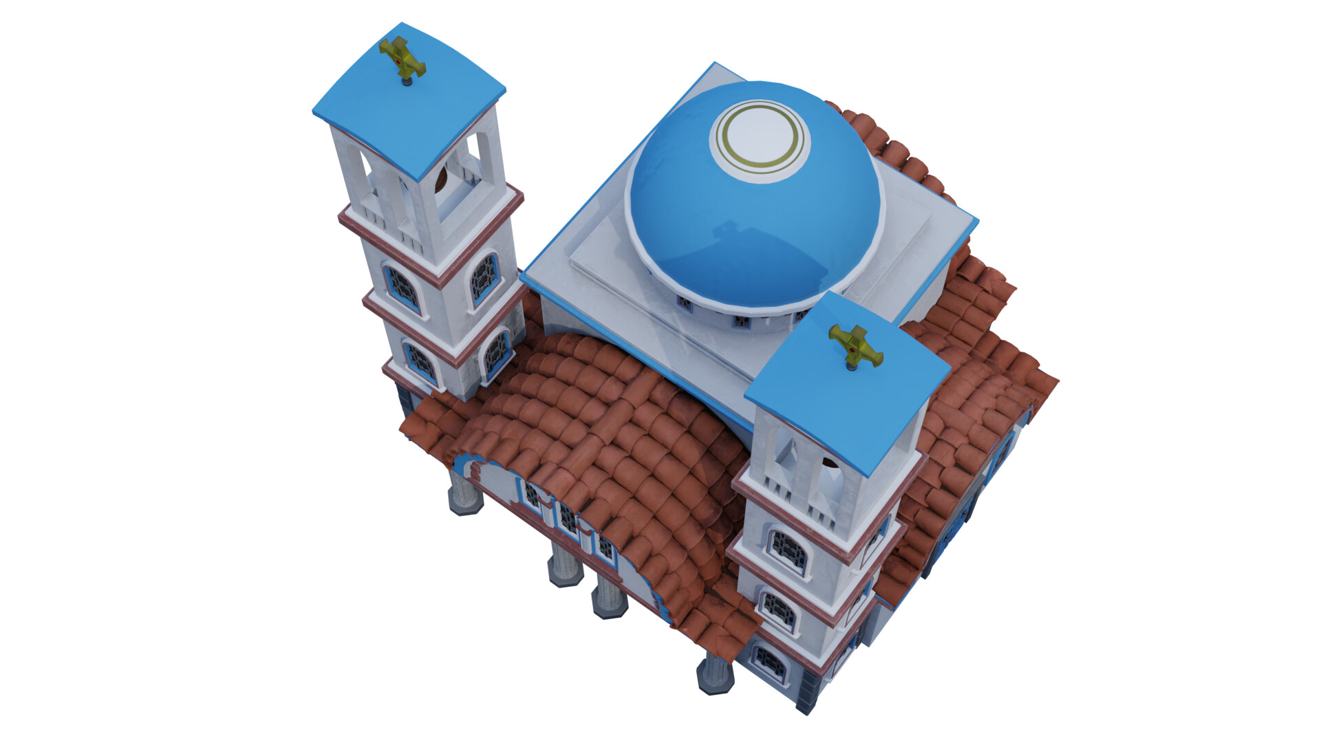 3D Tudor - Stylized Greek Church Blender 3.0