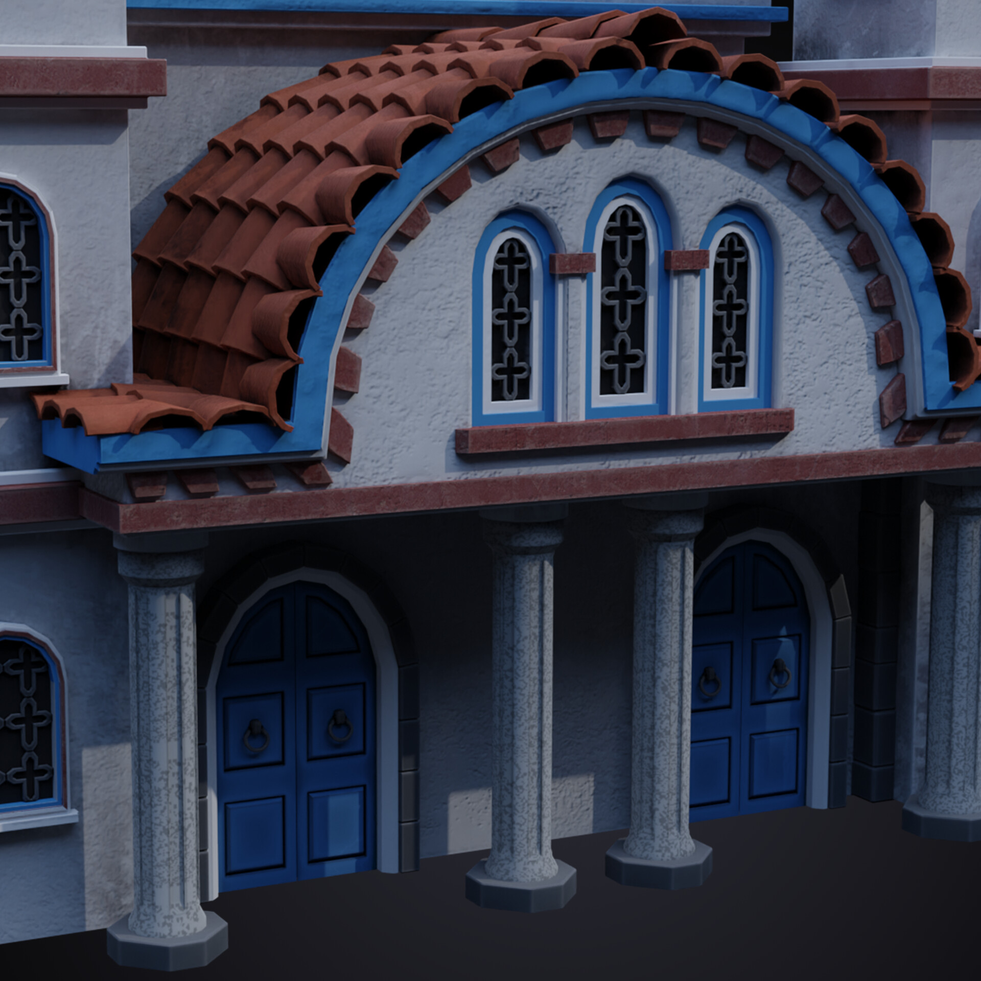 3D Tudor - Stylized Greek Church Blender 3.0