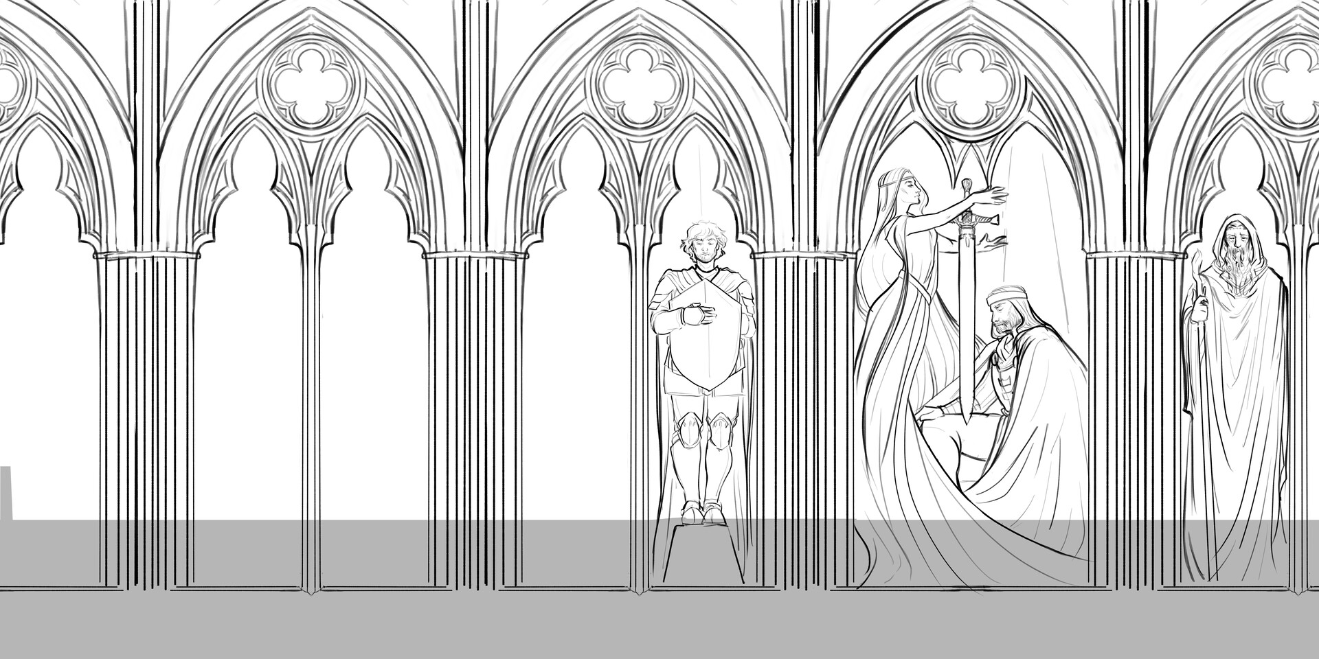 knights of round table coloring pages