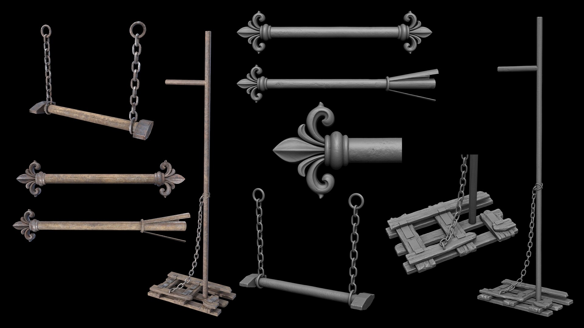 Da_jeong - FOR HONOR Cathedral Map Fan Art / 3D Environment Art _ Prop