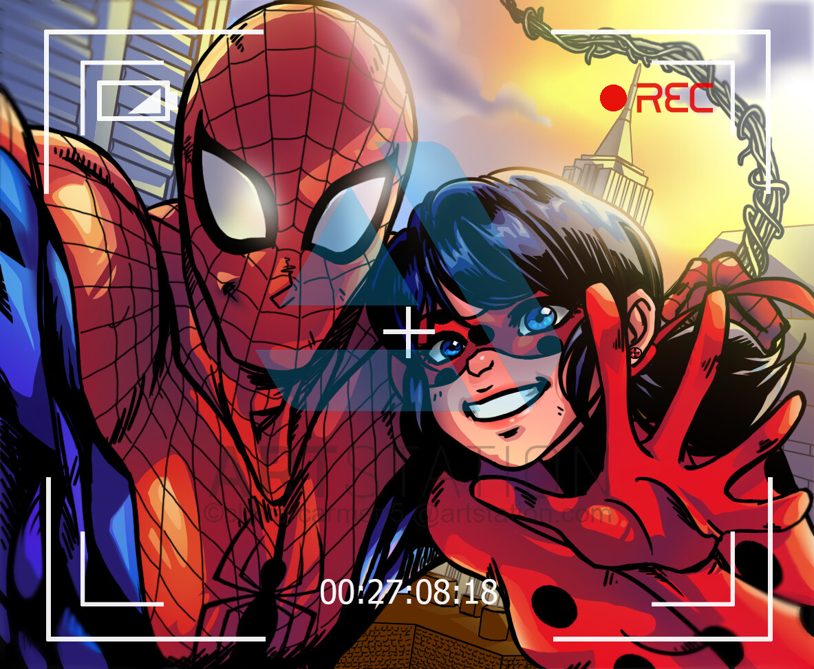 ArtStation - The Amazing Spider Man and Miraculous Lady Bug