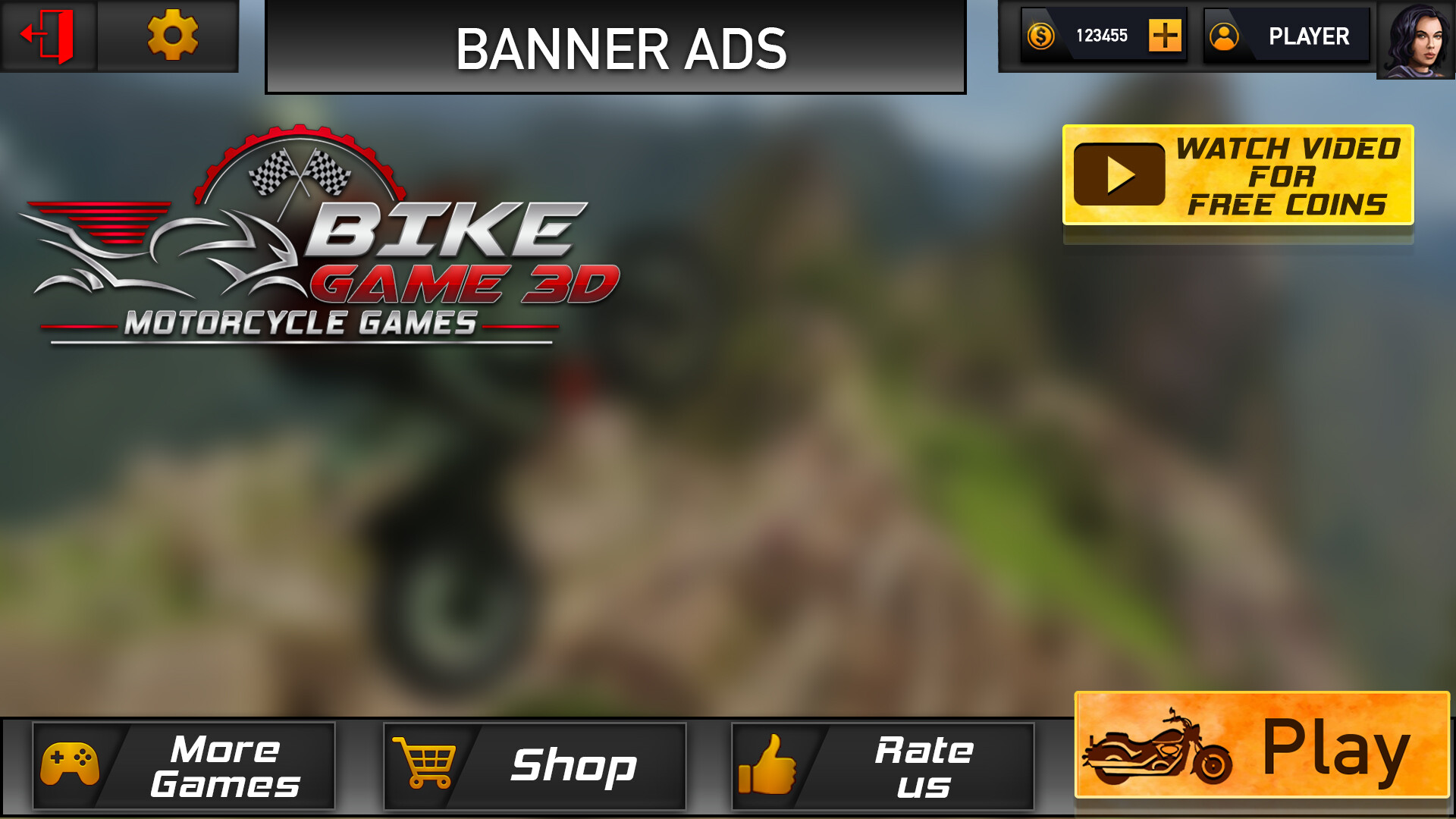Irfan Khalil - Bike Game 3D : Motorcycle Games UI Design.