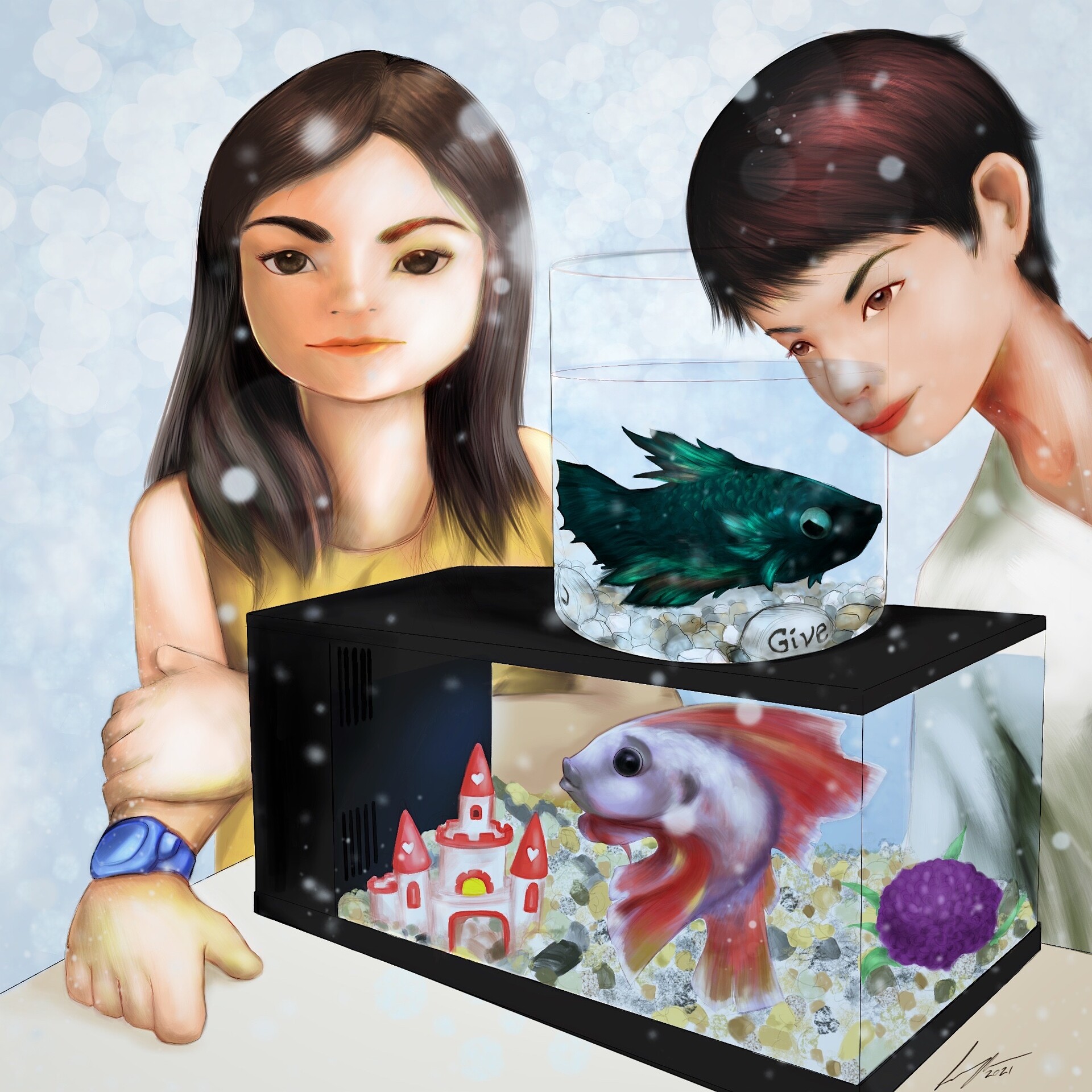 ArtStation - Deeva & Frosty Drawing