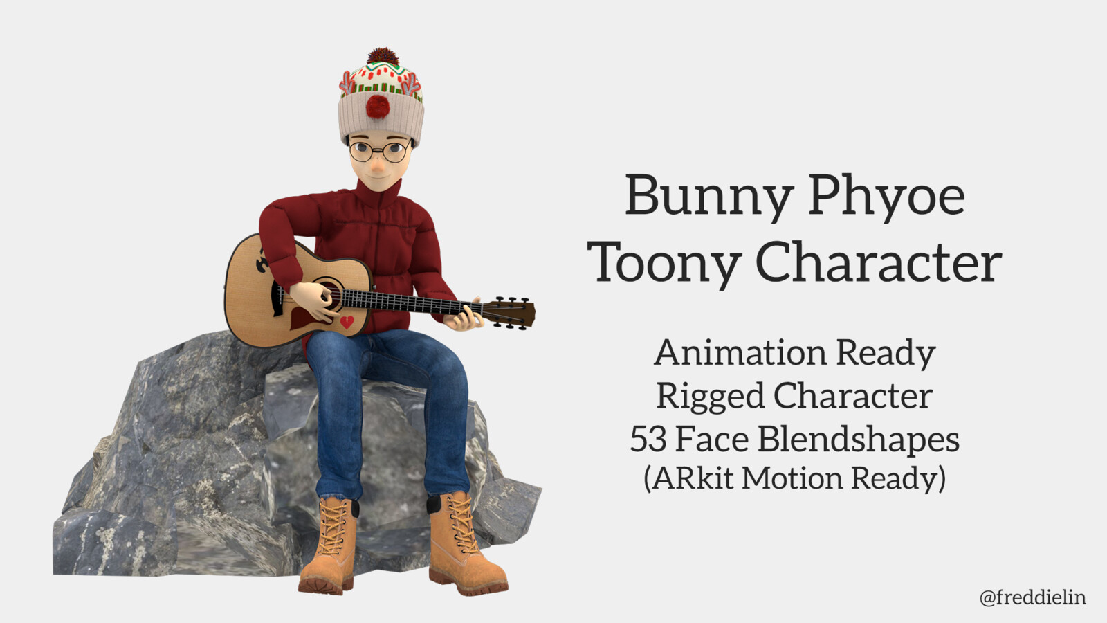 Freddie Lin - Bunny Phyoe 3D Toony Character(Super High Poly)